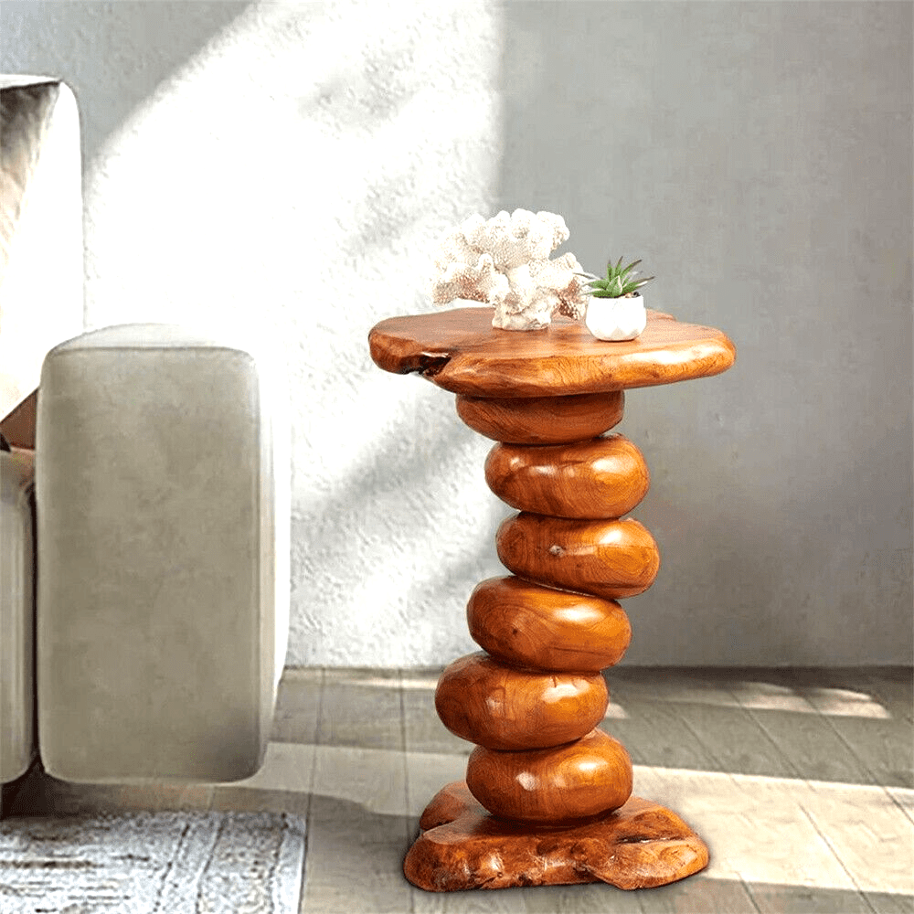 Yunwen Cedar Roots Multibeads Stand Stool Tree Stump Side Table 23.6" H ...