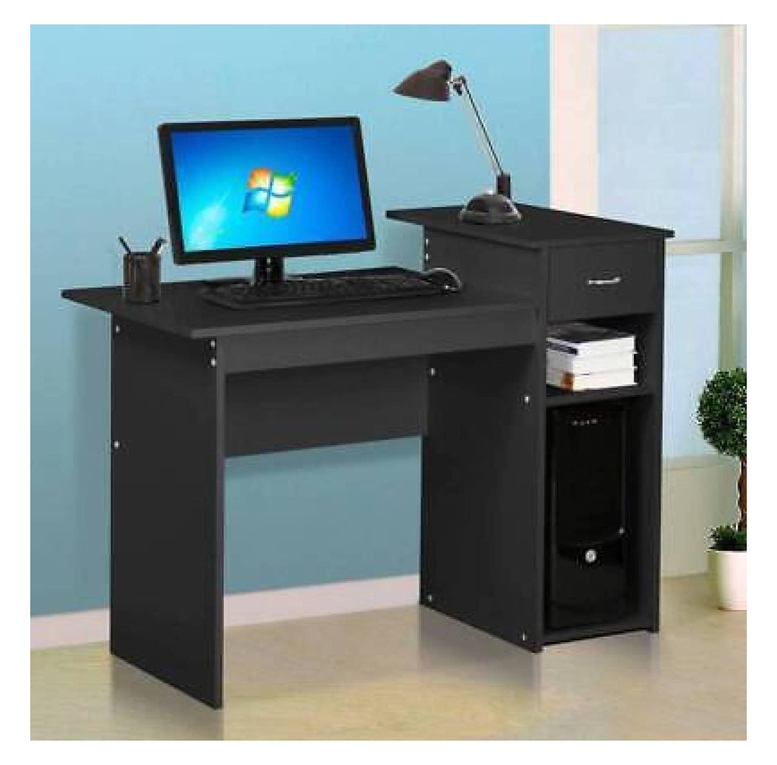 Yunwen Computer Desk Corner Workstation Laptop Table Shelves with ...