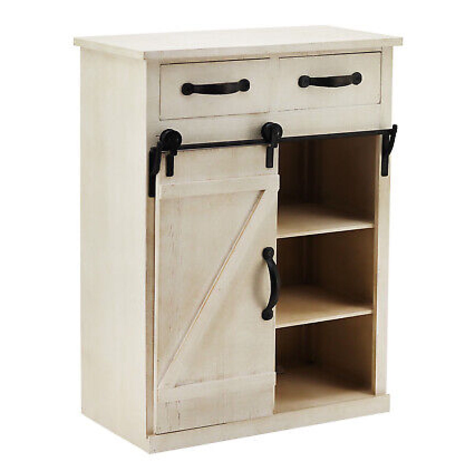 Yunwen Country Rustic Farmhouse Storage Cabinet Sliding Barn Door ...