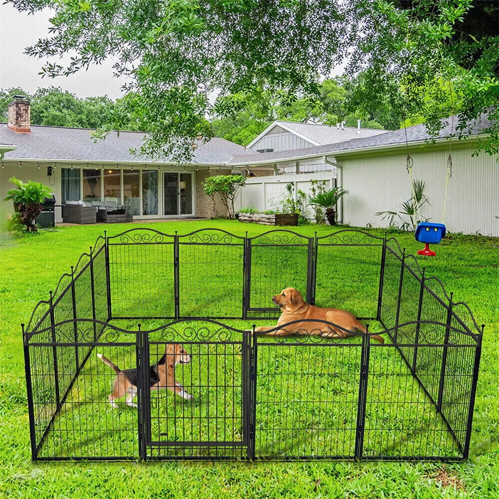 Yunwen Dog Playpen Indoor 8 Panels Metal Dog Pen Pet Dog Fence Outdoor ...
