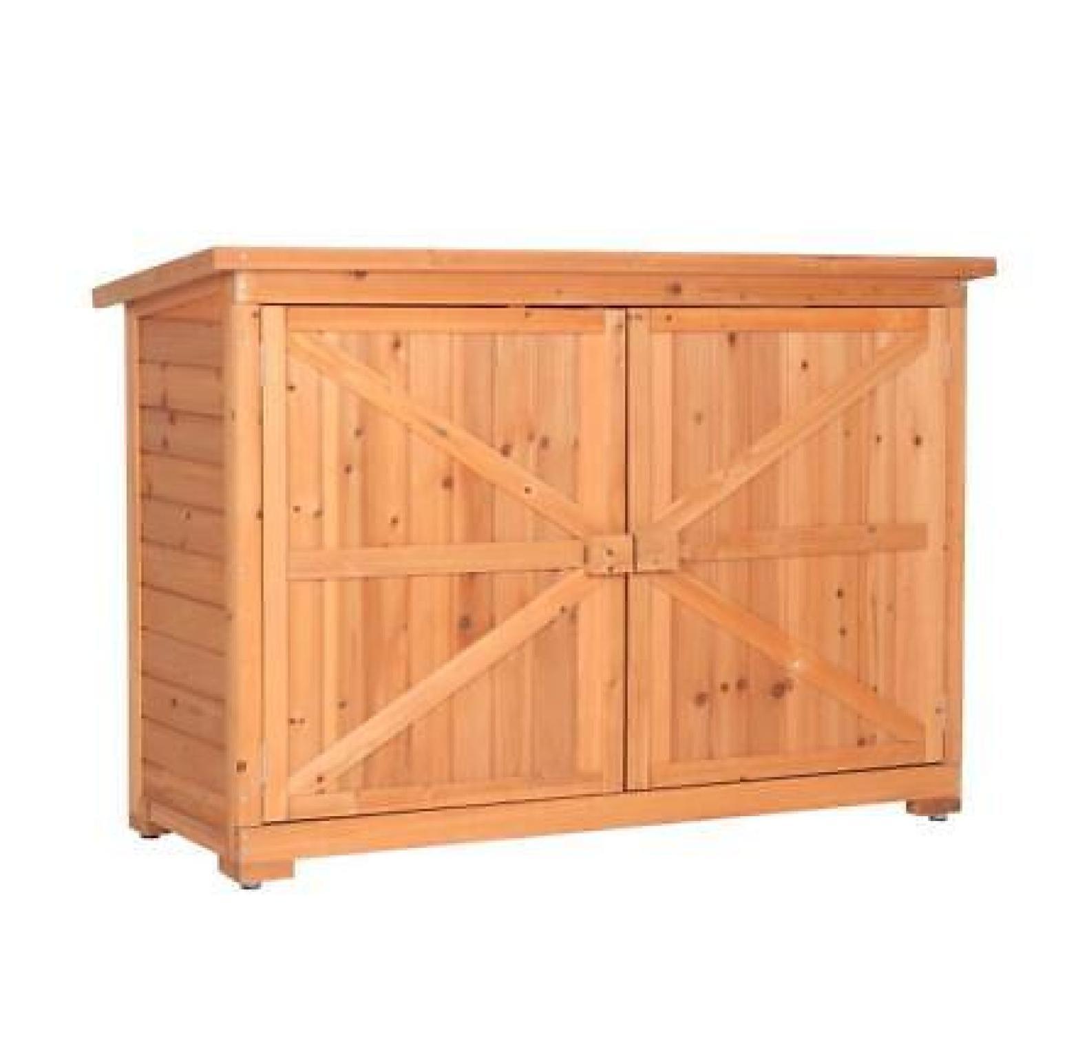 Yunwen Double Doors Fir Wooden Garden Yard Shed Lockers Outdoor Storage ...