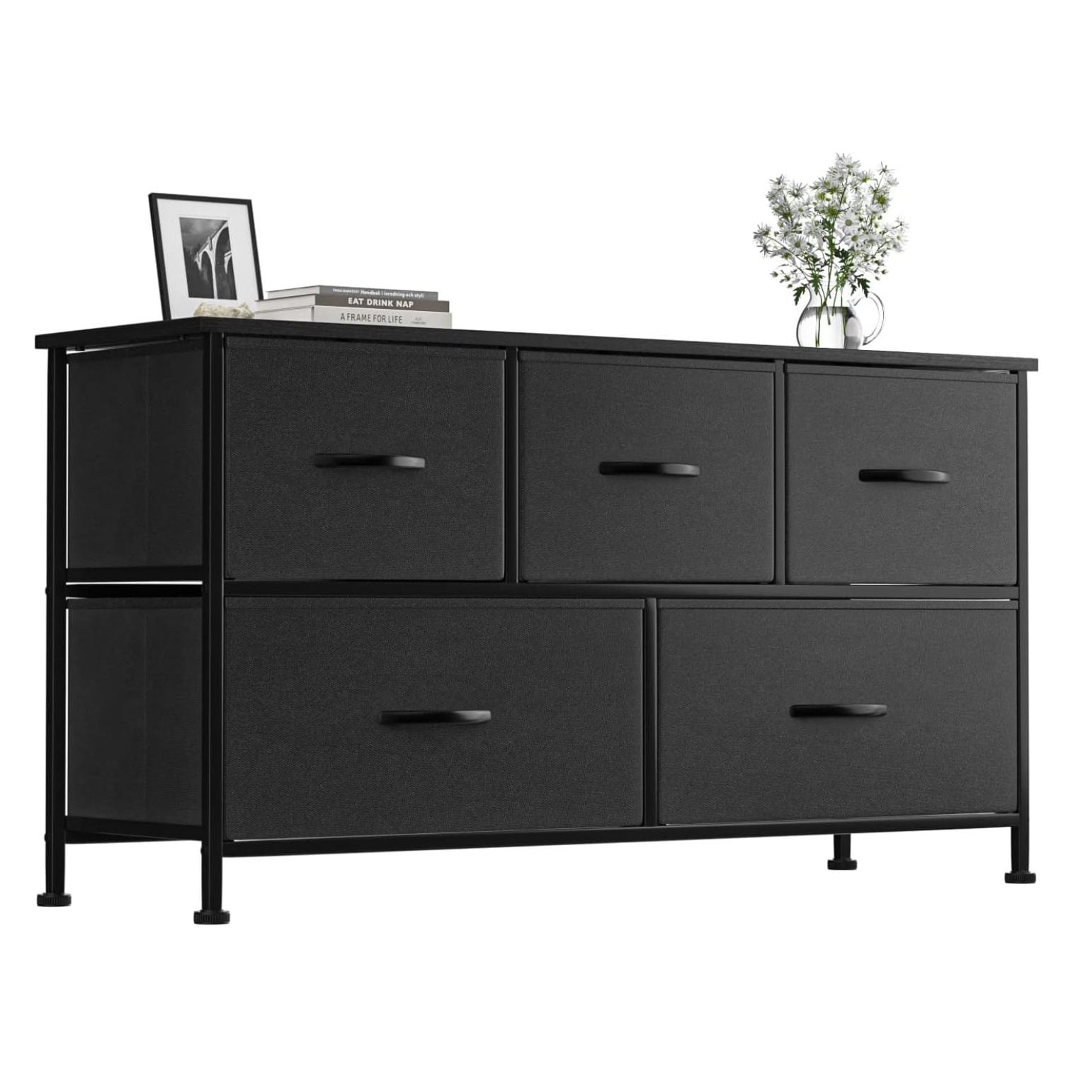 Yunwen Dresser for Bedroom with 5 Drawers, Wide Chest of Drawers ...