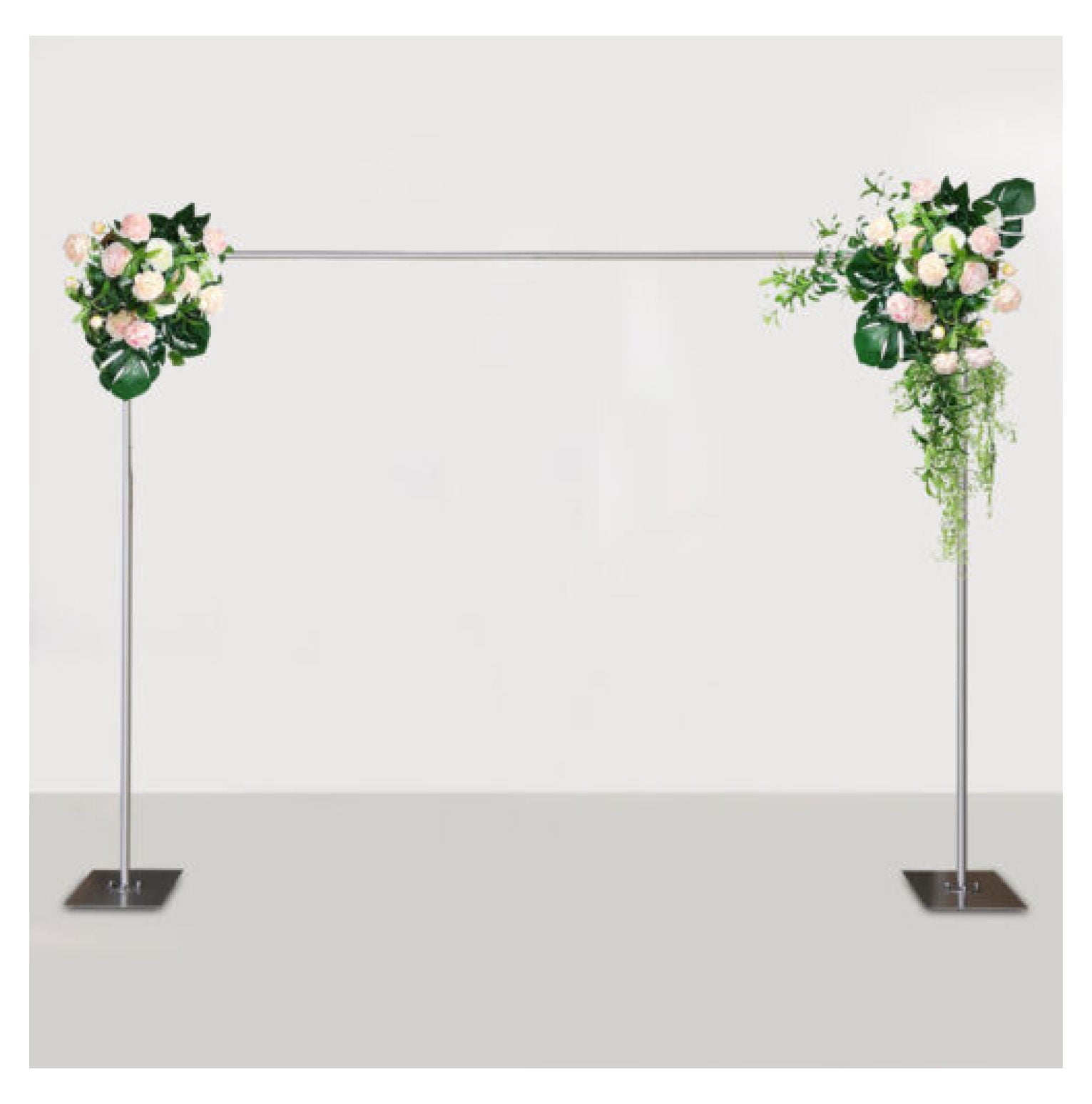 Yunwen Heavy Duty Pipe Drape Kit Backdrop Support w/ Metal Steel Base ...