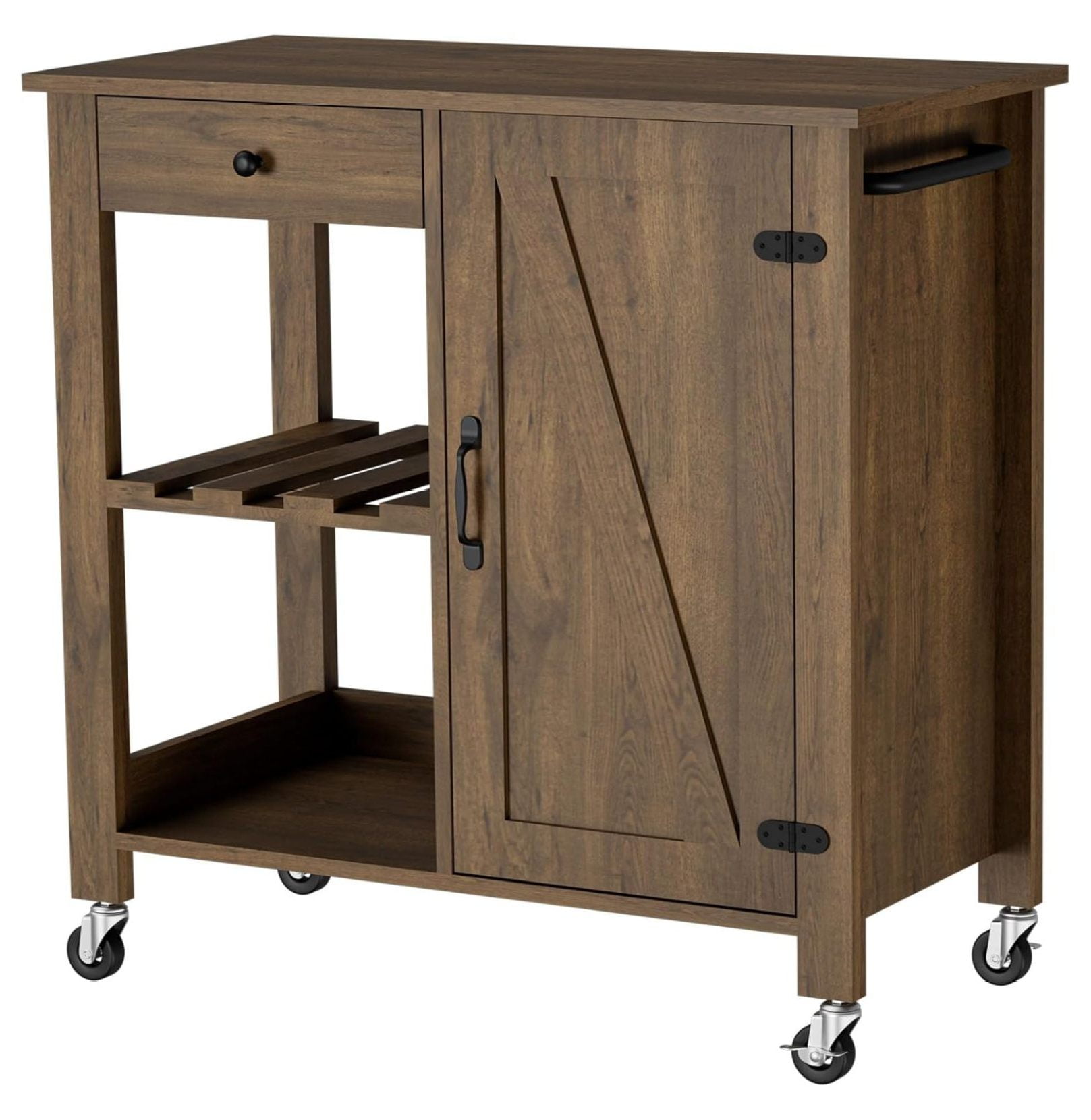 Yunwen Kitchen Island with Drawer, Rolling Kitchen Storage Cabinet on ...