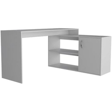 UrbanPro Wooden L-Shaped Computer Desk in Glacier White - Walmart.com