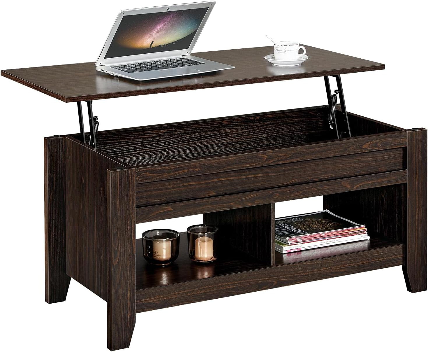 Yunwen Lift Top Coffee Table with Hidden Storage Compartment ...