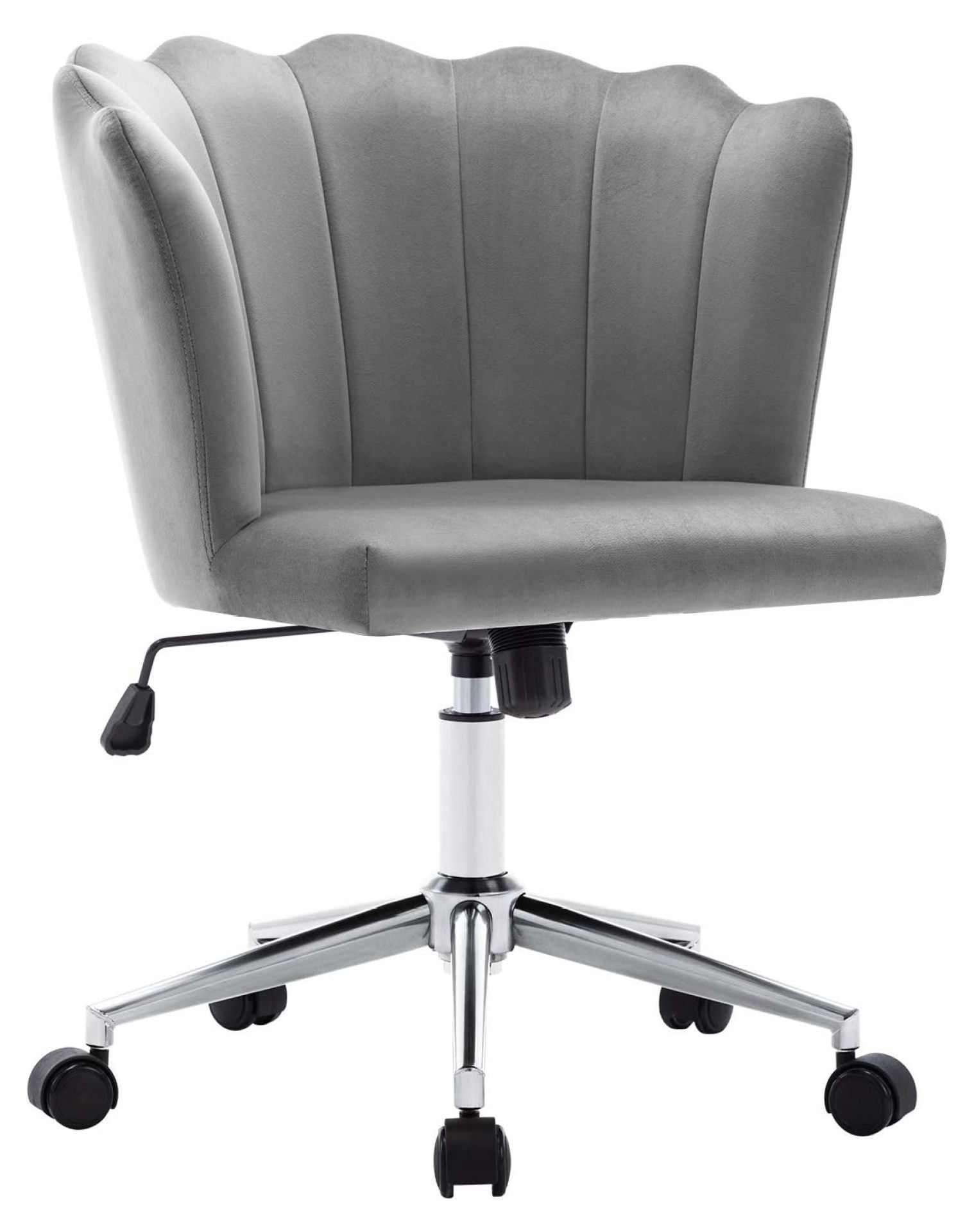 Yunwen Modern Home Office Chair Velvet Fabric Grey Desk Chair ...