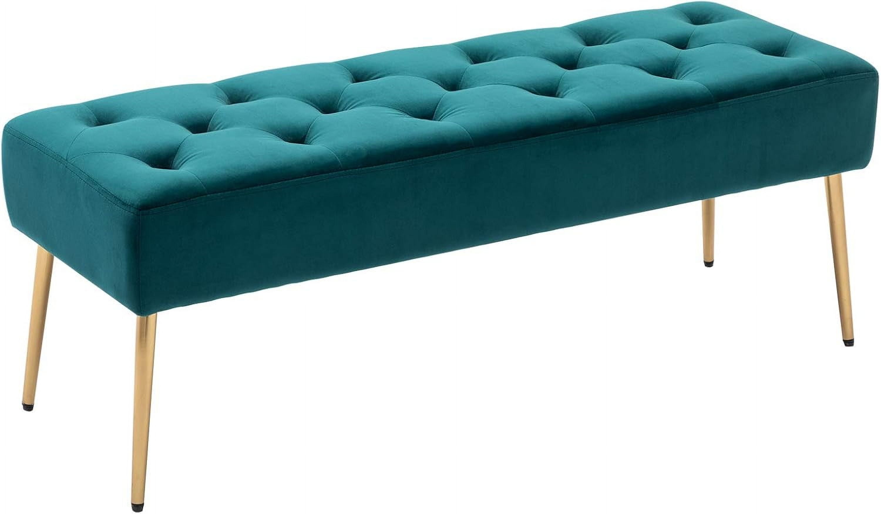 Yunwen Modern Velvet Bench Ottoman, Upholstered Bedroom Benches ...