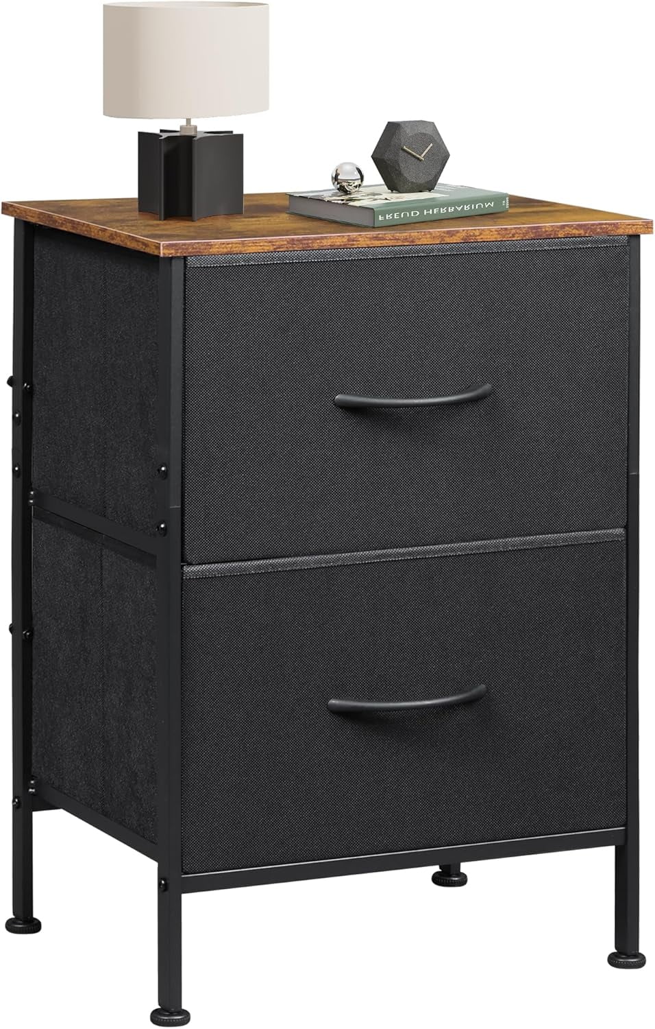 Yunwen Nightstand, Nightstand with 2 Drawers, Bedside Furniture, Night ...