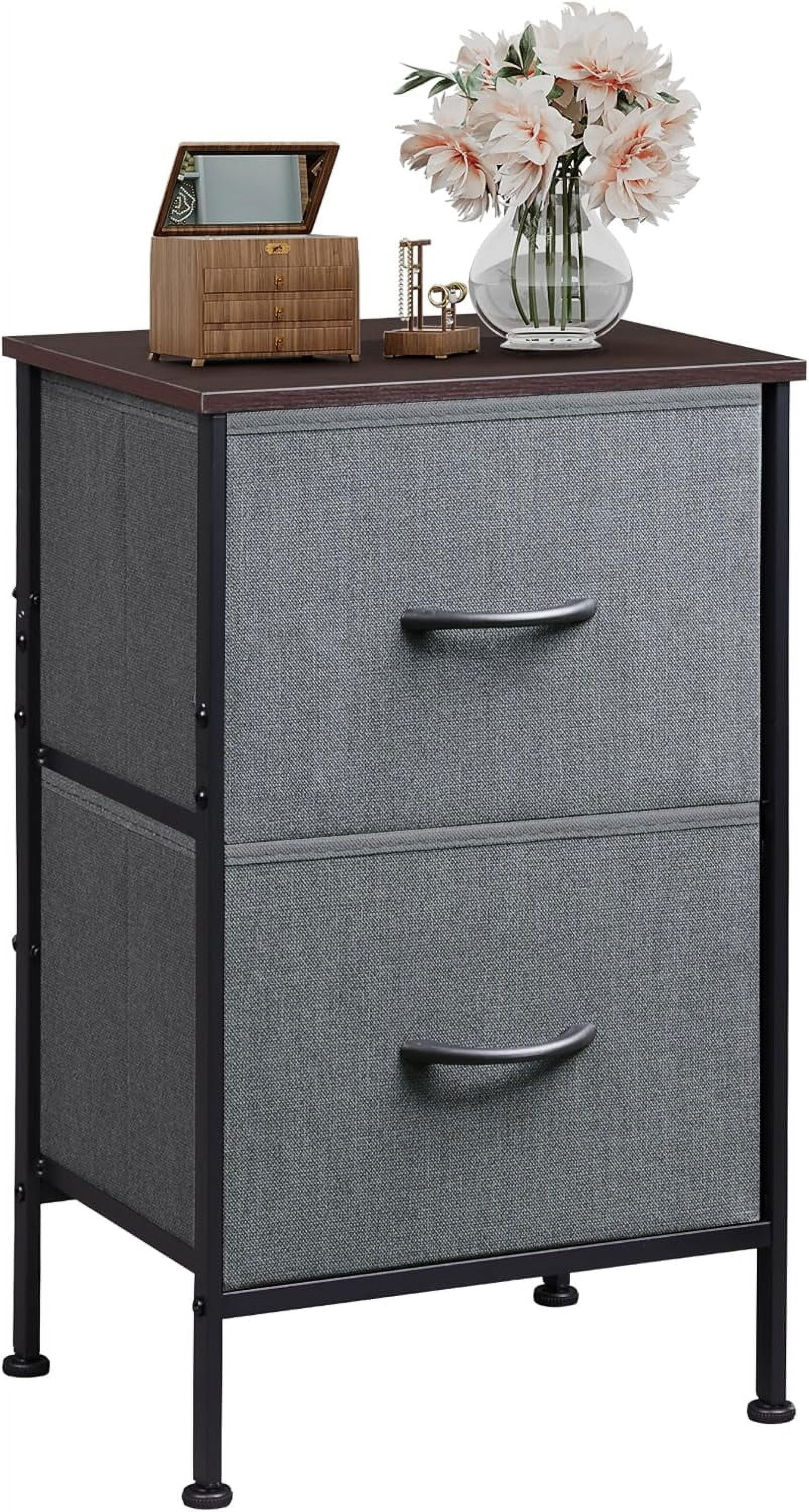 Yunwen Nightstand, Nightstand with 2 Drawers, Bedside Furniture, Night ...