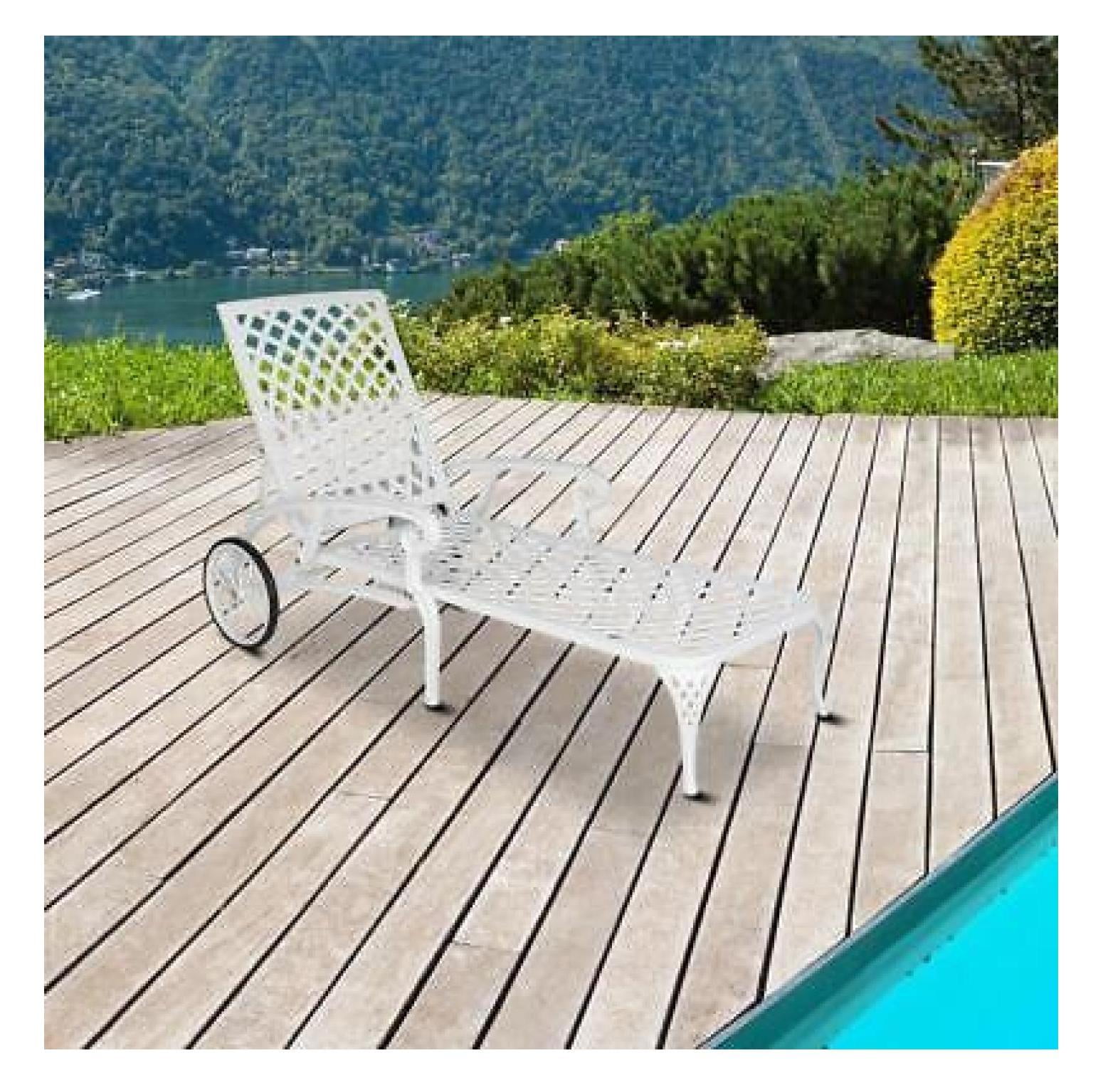 Yunwen Outdoor Chaise Lounge Chairs Adjustable Aluminum Recliner With ...