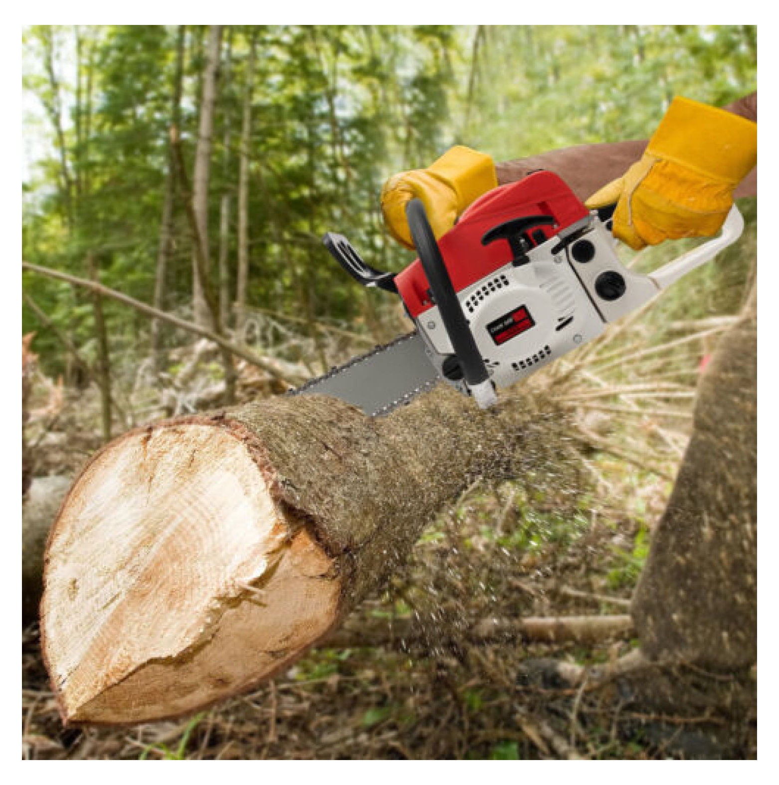 Yunwen Pro 22" Bar 52cc 2 Stroke Gas Powered Chainsaw Engine Cutting ...