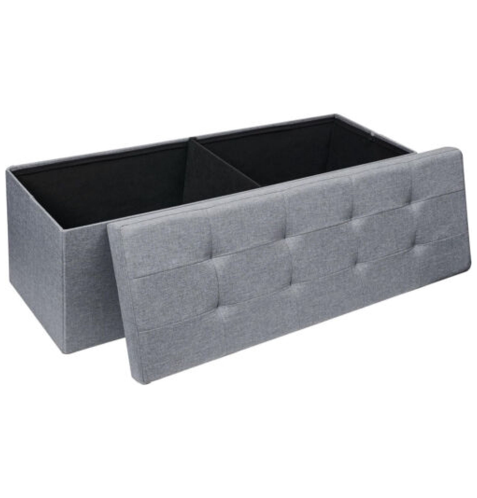 Yunwen Storage Ottoman Bench Folding Chest Footrest Stool MDF Frame Lid ...