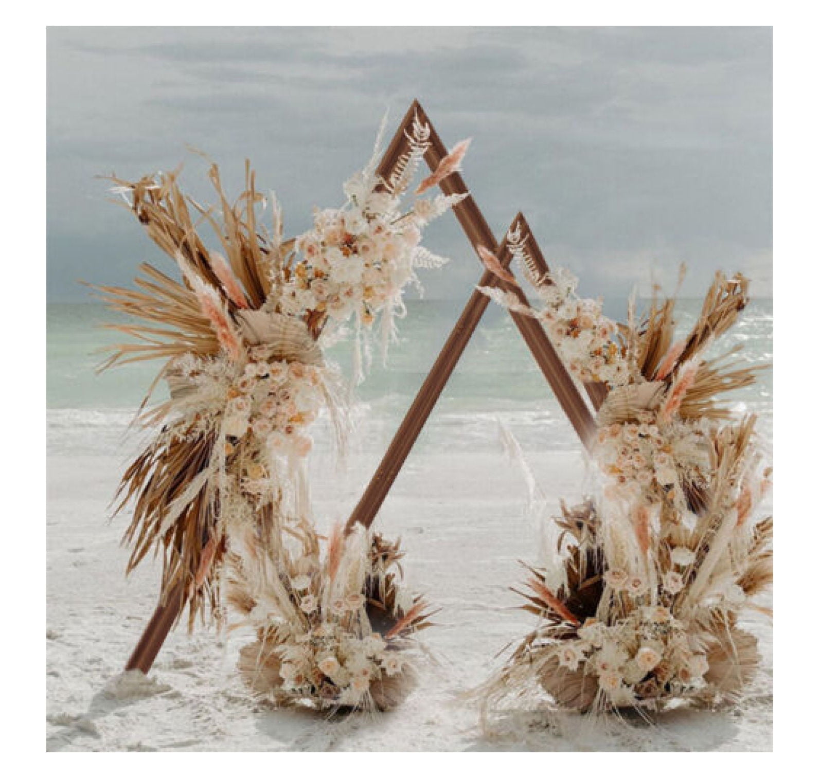 Yunwen Unique Wedding Arch 2 Pack Triangular Wooden Backdrop Stand ...