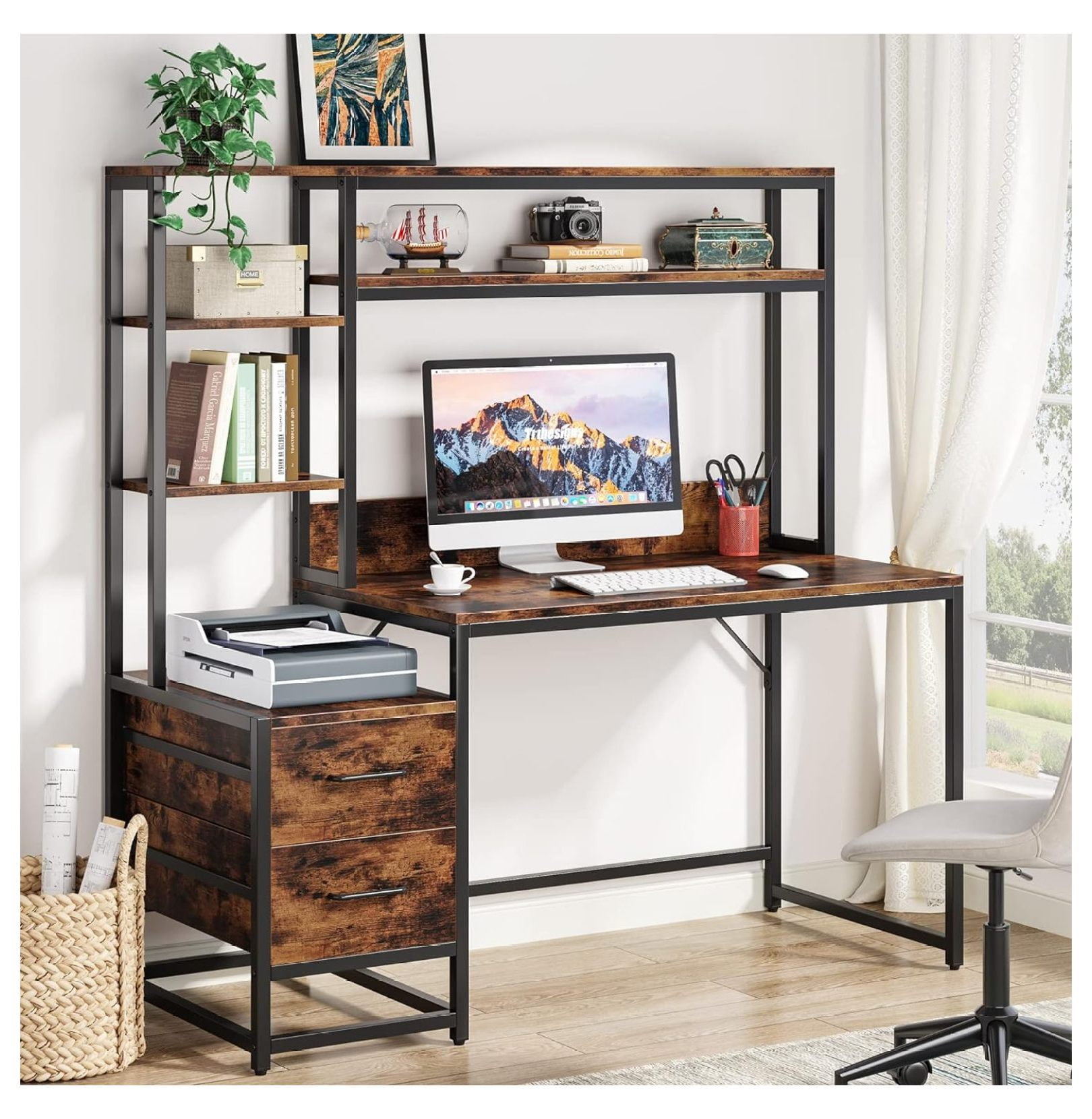 Yunwen Vanity Chair Contemporary Height Adjustable Round Velvet Back ...