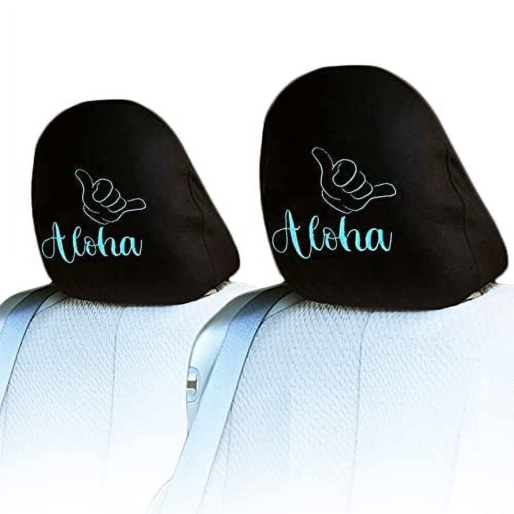 Yupbizauto Black Fabric Car Truck Van SUV Seat Headrest Covers with ...