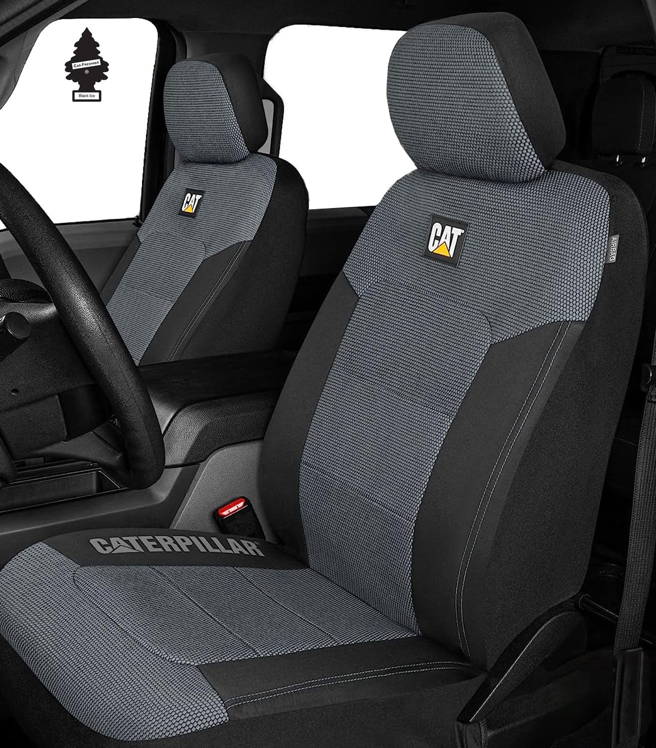 Caterpillar Mesh Flex Black/Grey, Honeycomb Design, Front Seat Covers ...