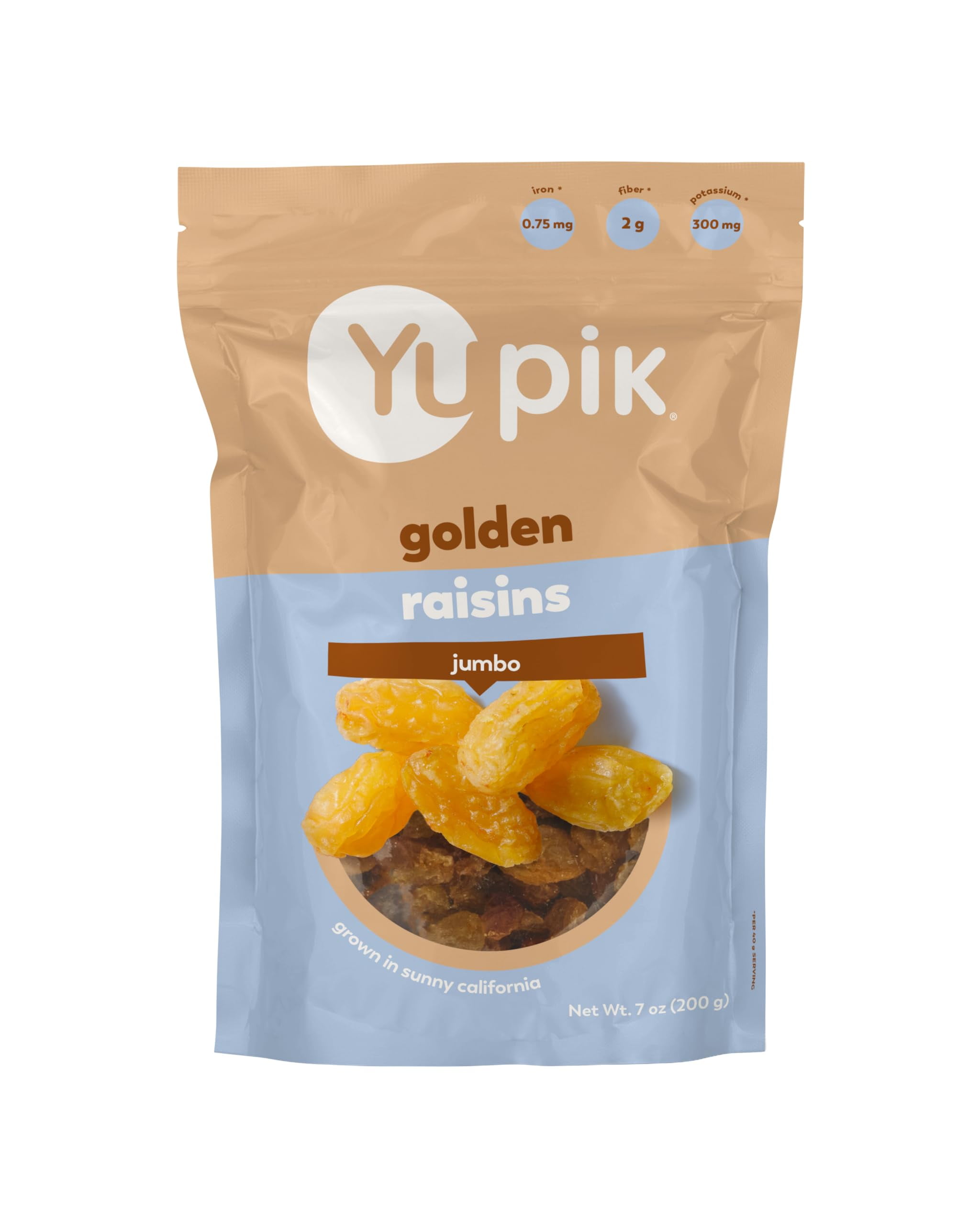 Yupik Jumbo Golden Raisins, IRF13 7 Oz, Gluten-Free, Kosher, Dried ...