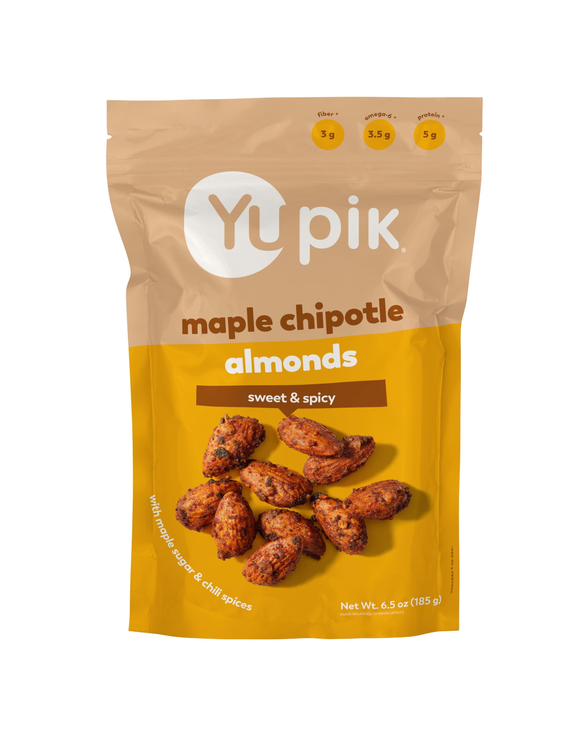 Yupik Maple Chipotle Almonds, XEF1 6.5 Oz, Crunchy Savory Spicy Almonds ...