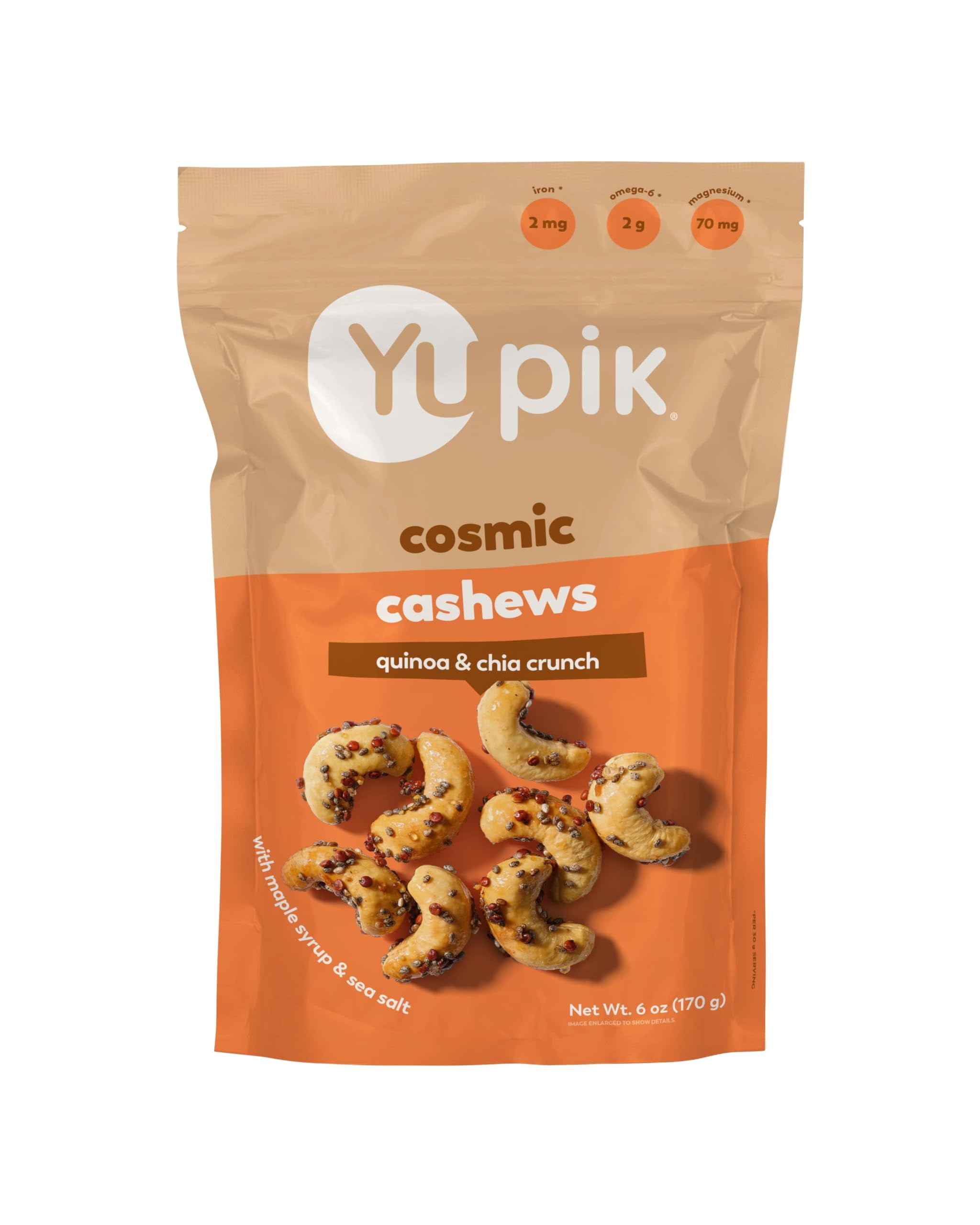 Yupik Salted Maple Cosmic IRF13 Cashews, 6 Oz, Crunchy Savory Snack ...