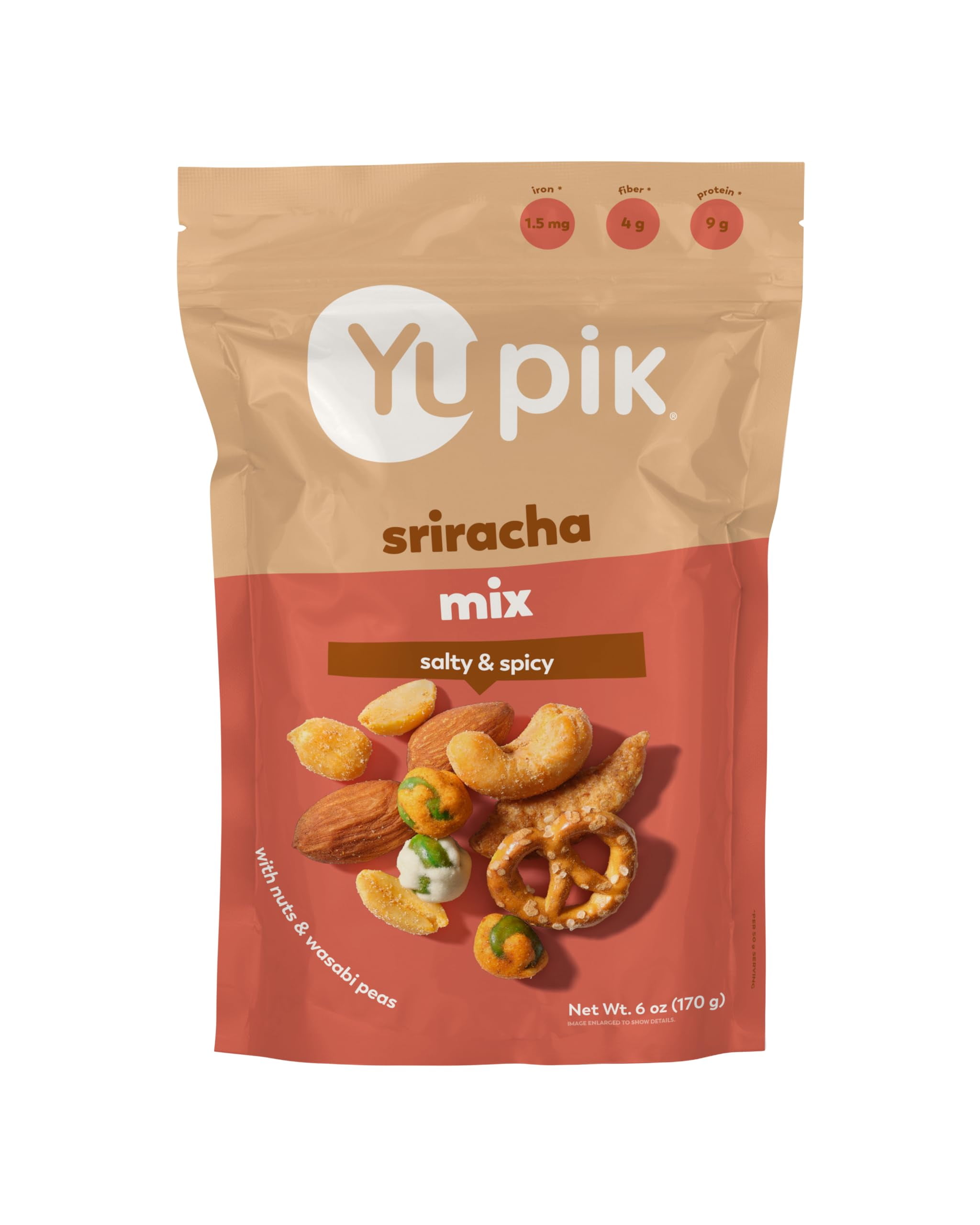 Yupik Sriracha Mix, 6 DMF15 Oz, Savory Crunchy Snack, Spicy Blend, BBQ ...