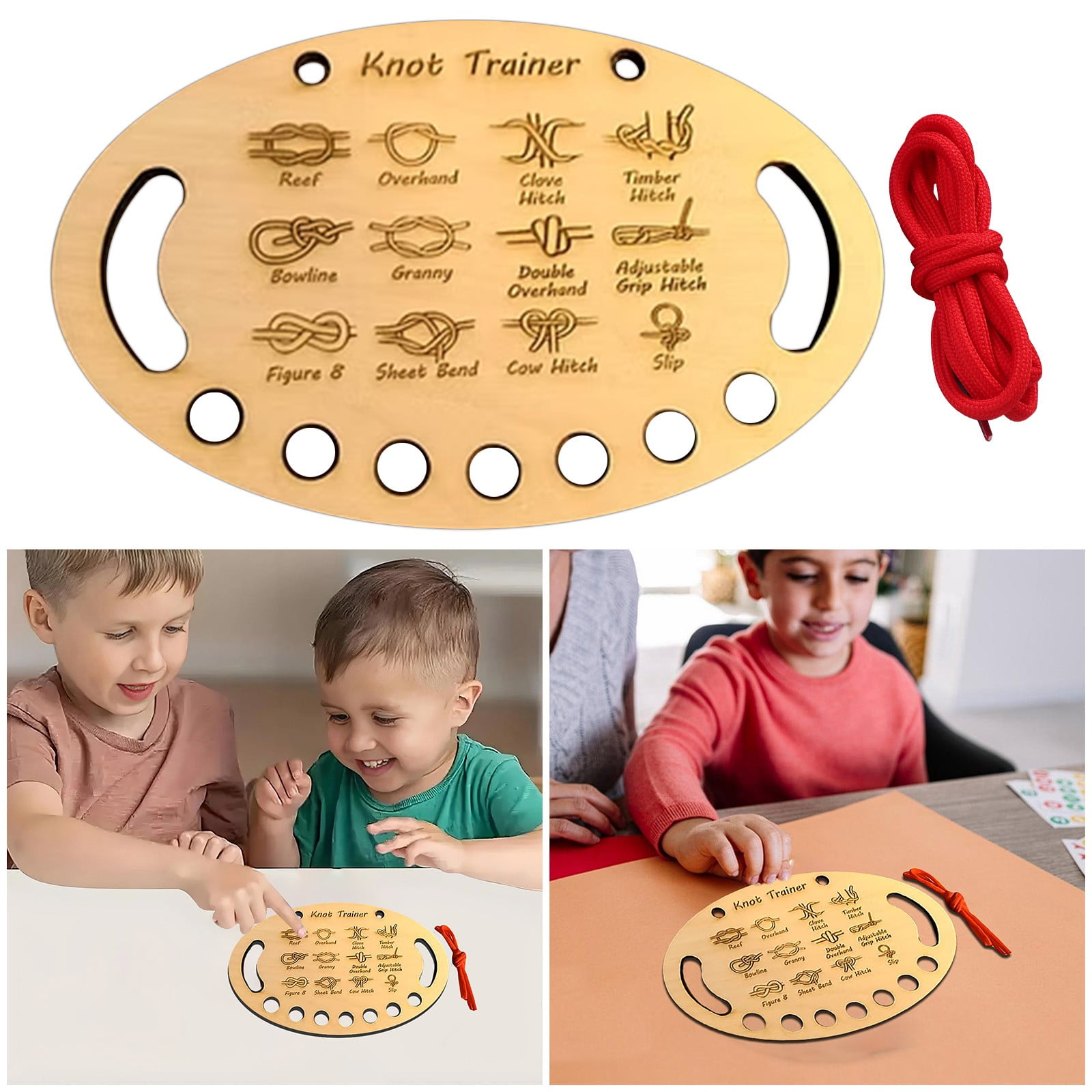 Yuping Learn Knot Training Board Portable Wooden Knot Tying Training ...