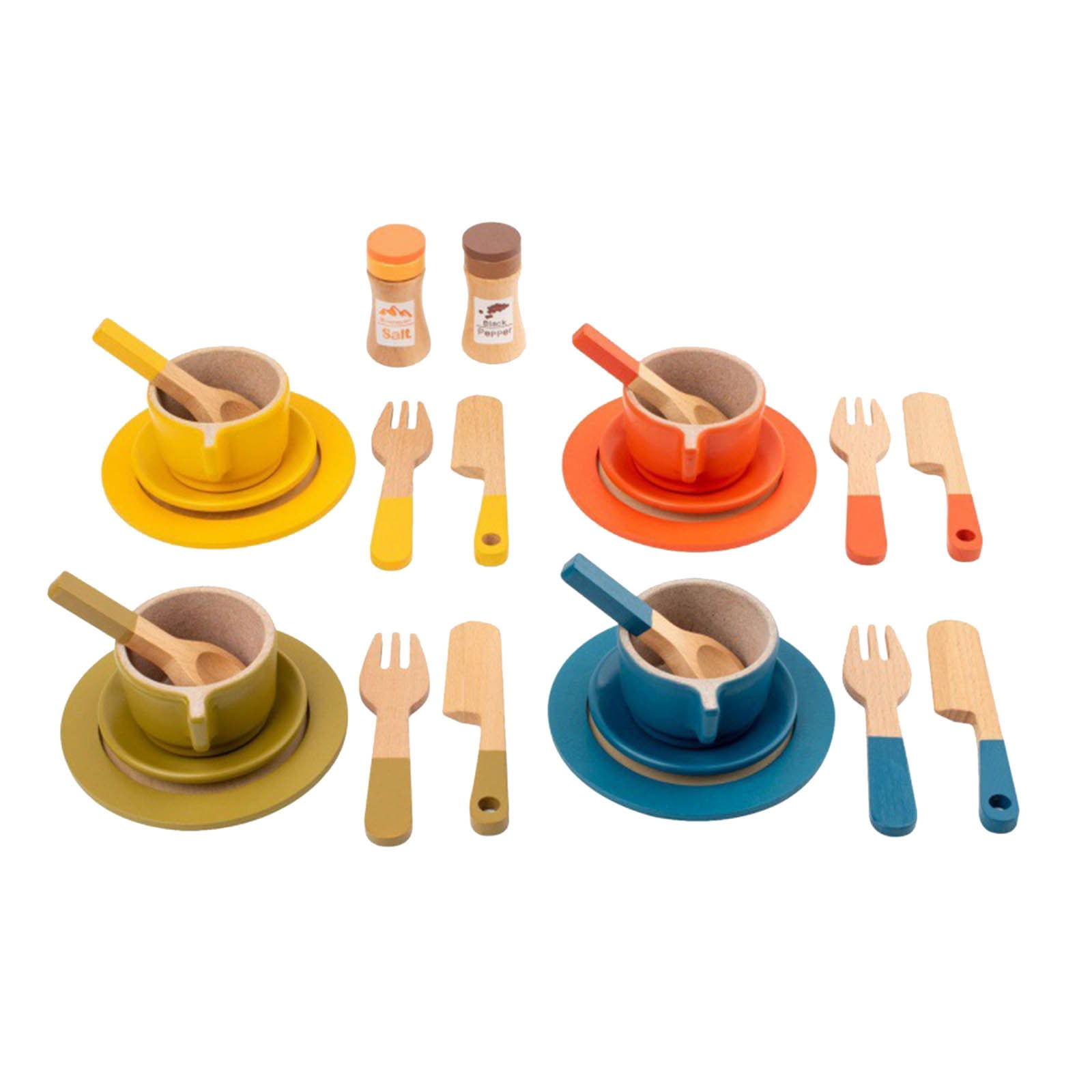 Yuping Wooden Play Dishes Play Food Set Toy Wooden Play Kitchen ...