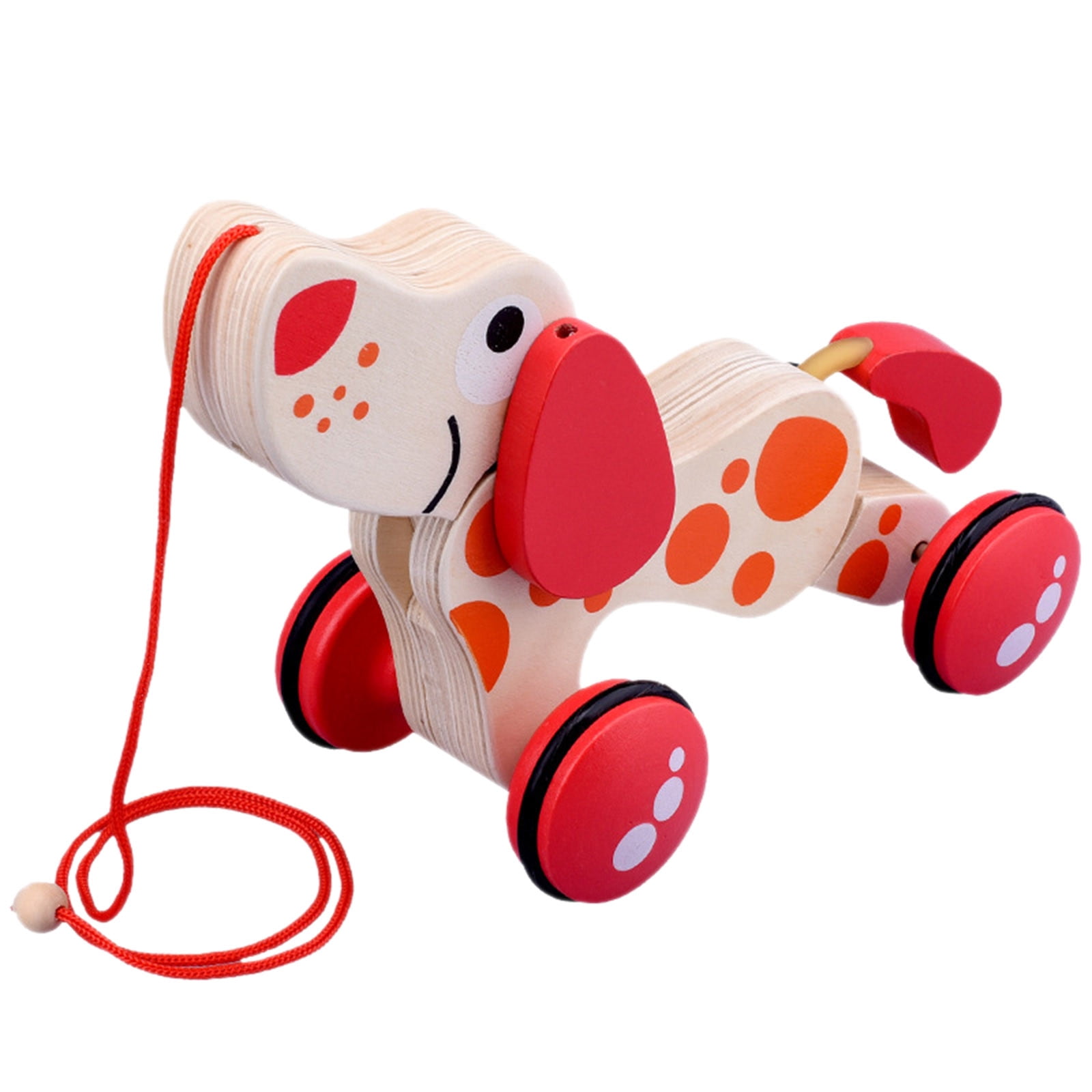 Yuping Wooden Pull Along Dog Tractor Toy for Classic Children' Pull Toy ...