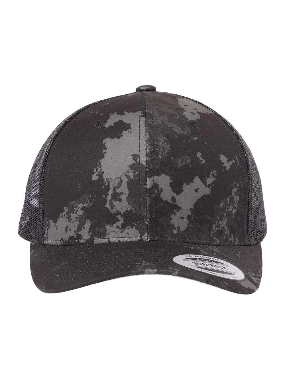 Yupoong 6606 Six-Panel Retro Trucker Cap - Poseidon Black - Walmart.com