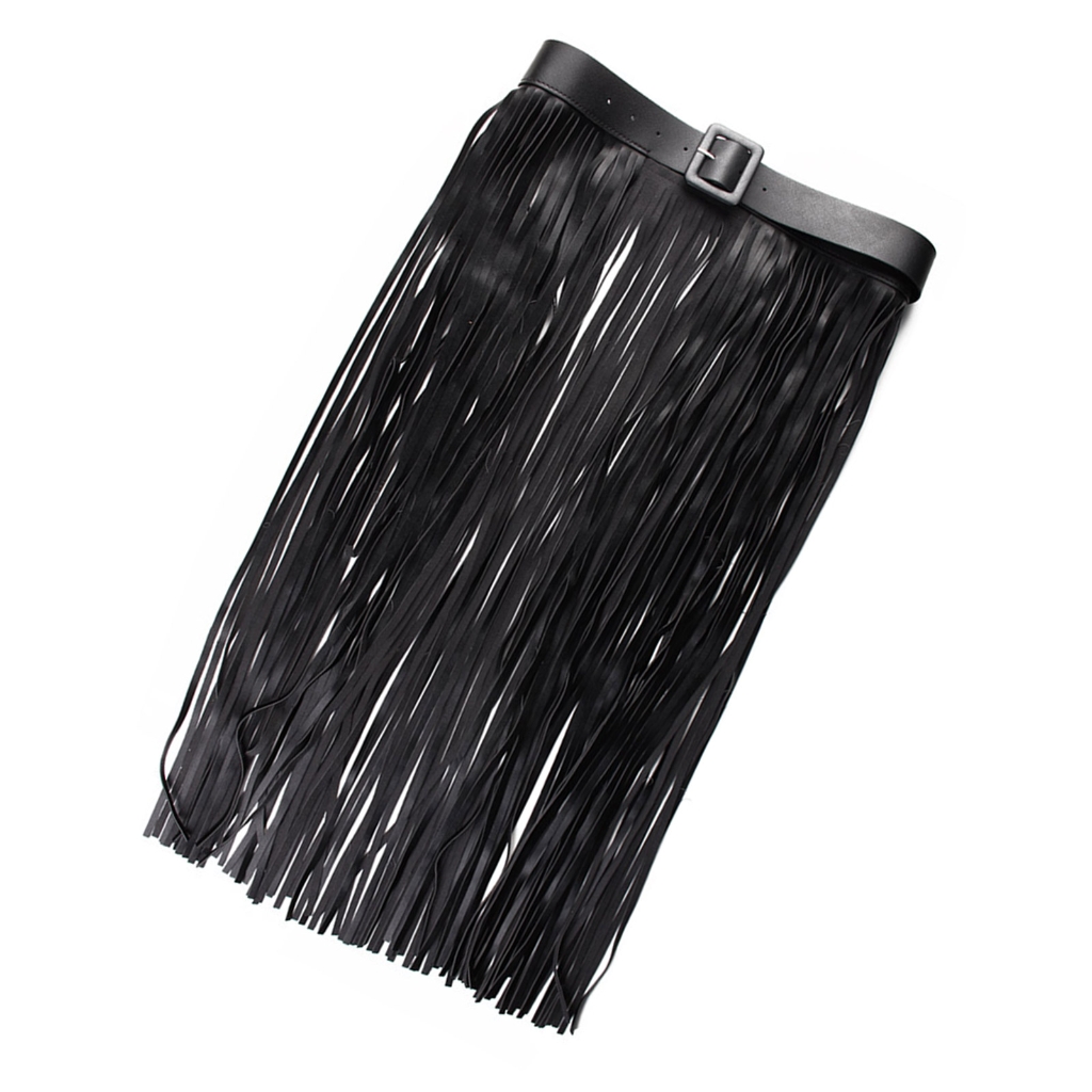 Yuppie Fringe Waistband for Women Elegant Hip Scarf Belt Black Tassels ...