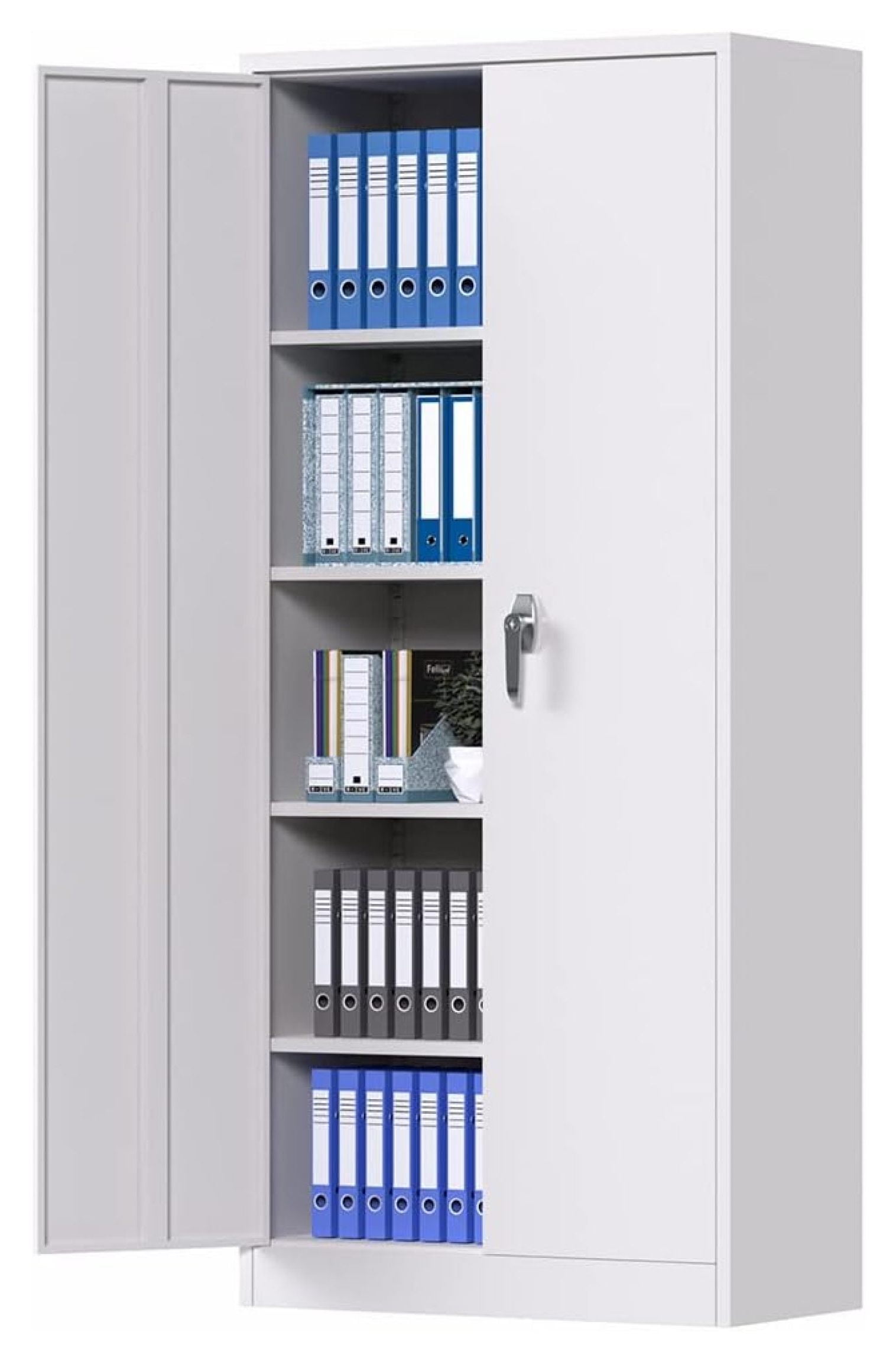 YuraZH 71 Inches Metal Storage Cabinet with Lock,Steel Storage Cabinet ...