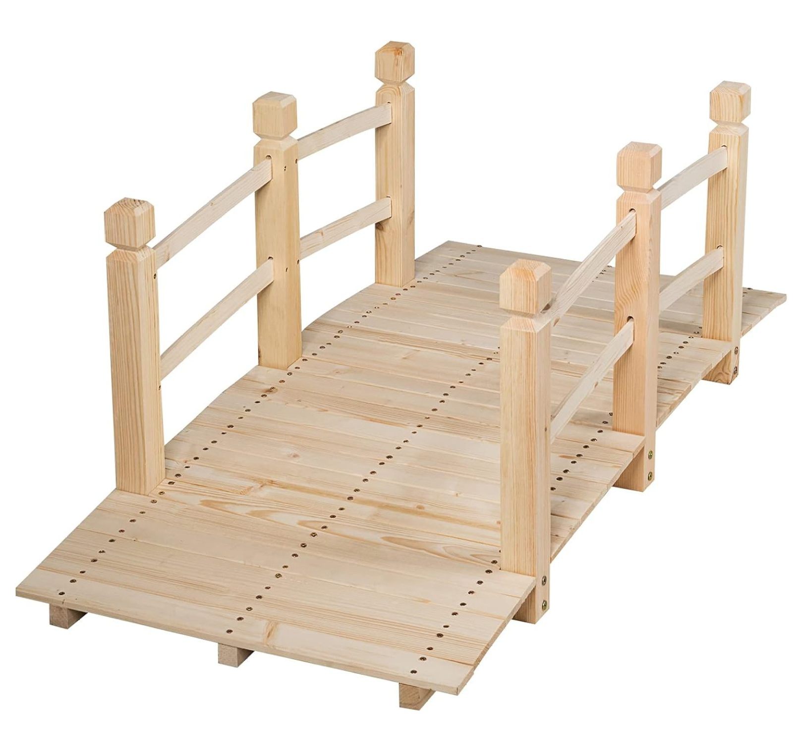 YuraZH Garden Bridge, 5FT Wooden Arc Footbridge for Outdoors with ...