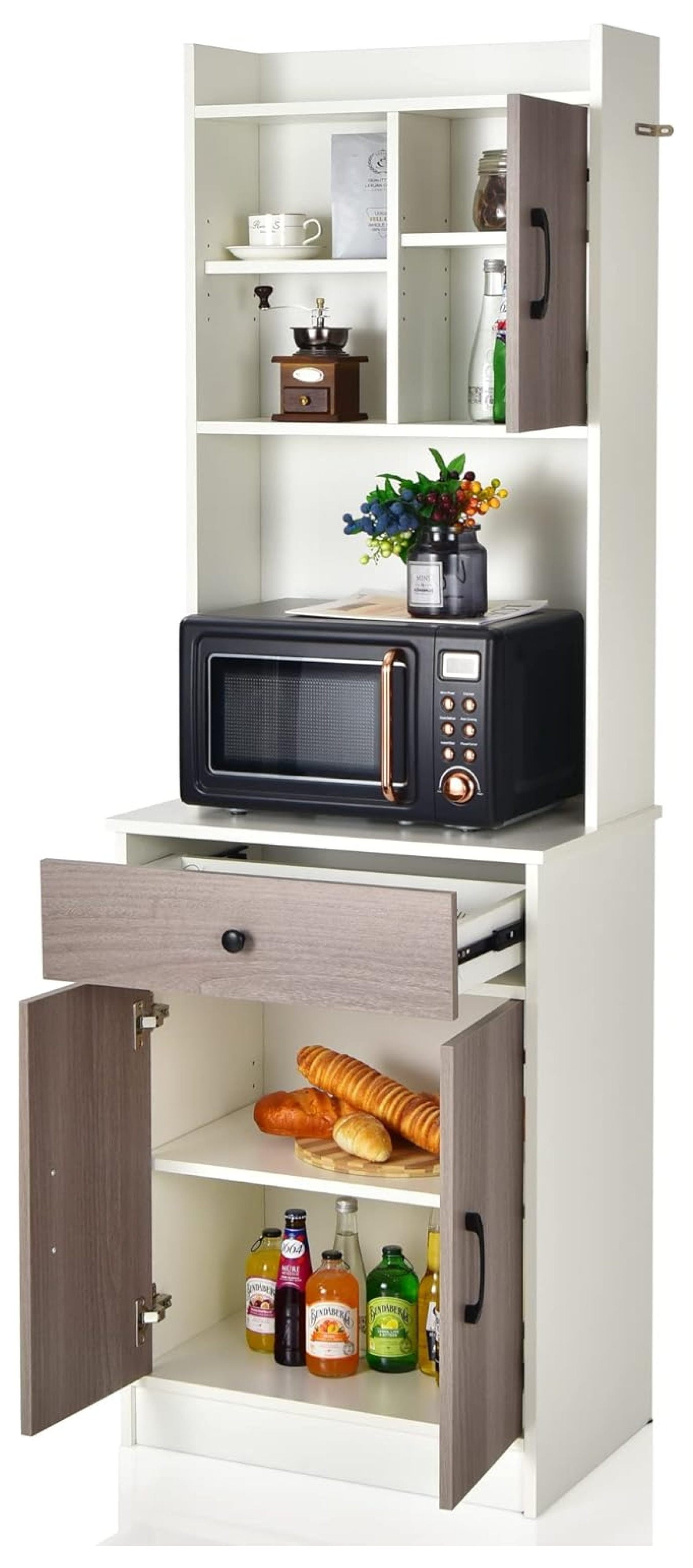 YuraZH Kitchen Pantry Storage Cabinet, Compact Kitchen Cabinet with ...