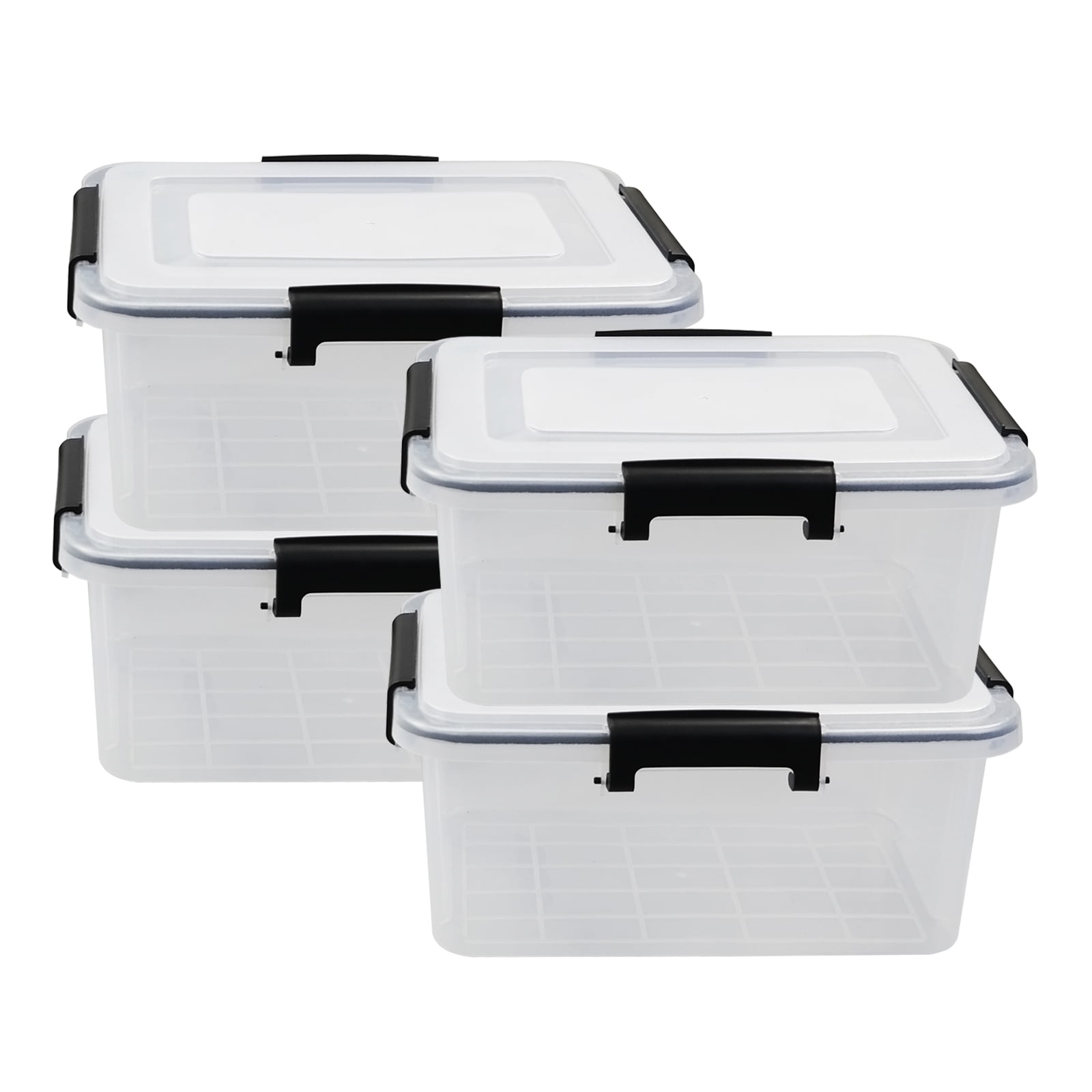 Yuright 10 Quart Clear Storage Box with Sealed Lid, Plastic Latching ...