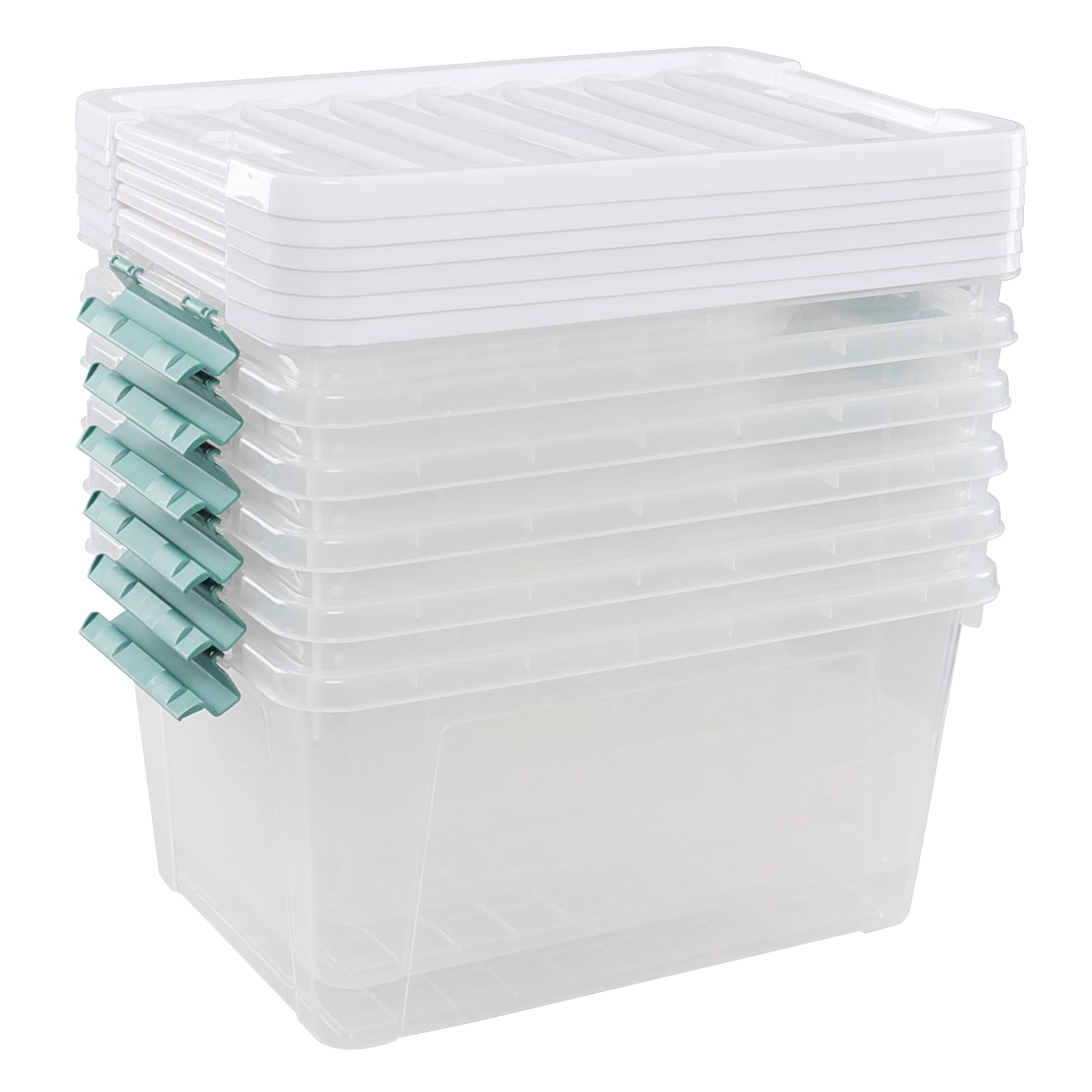 Yuright 6 Pack 35 Quart, Large Plastic Storage Container with Locking ...
