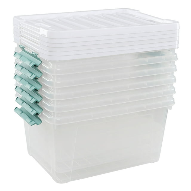 Yuright 6 Pack 35 Quart, Large Plastic Storage Container with Locking ...