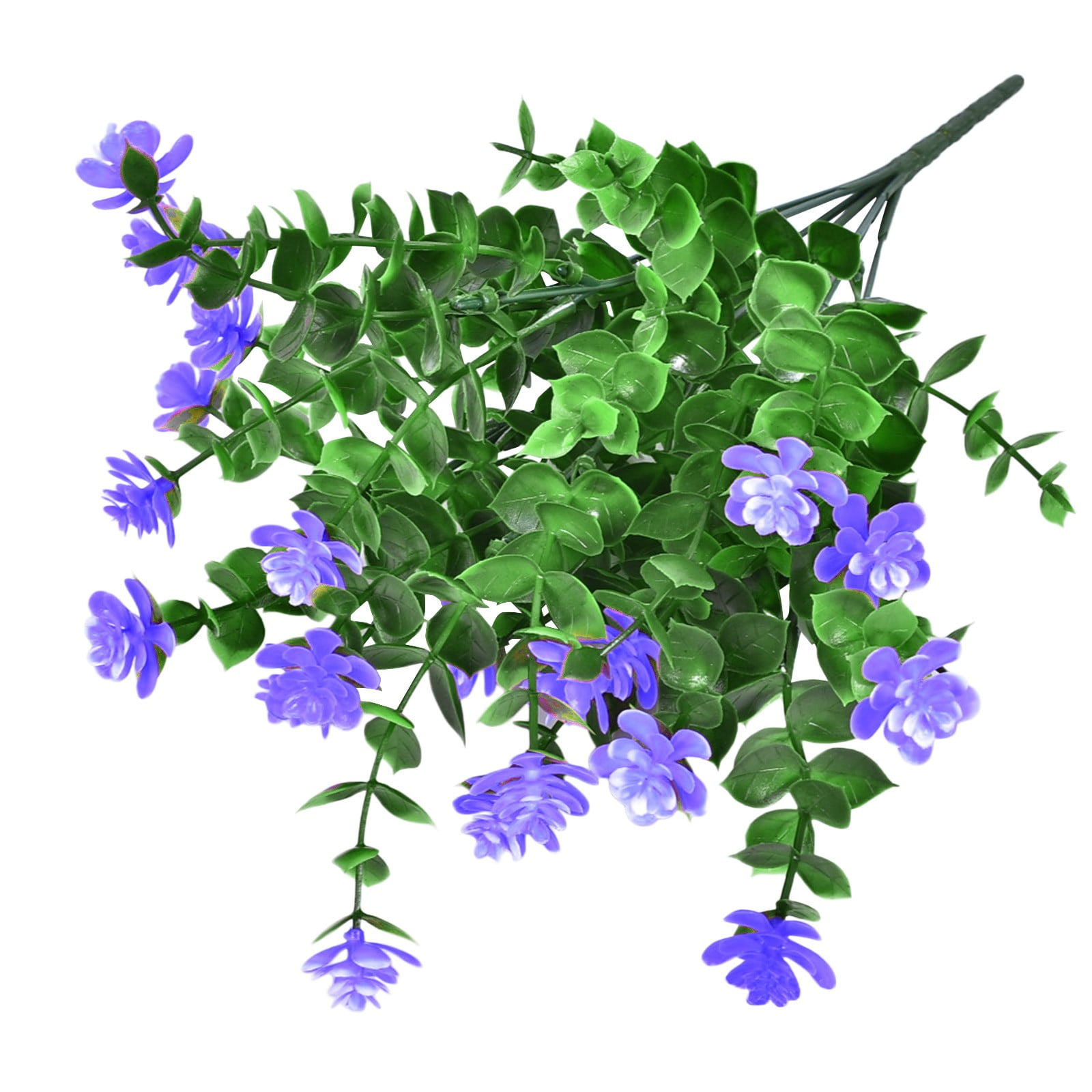 Yuseik Artificial Flowers Simulated Eucalyptus Flowers Blue Purple ...
