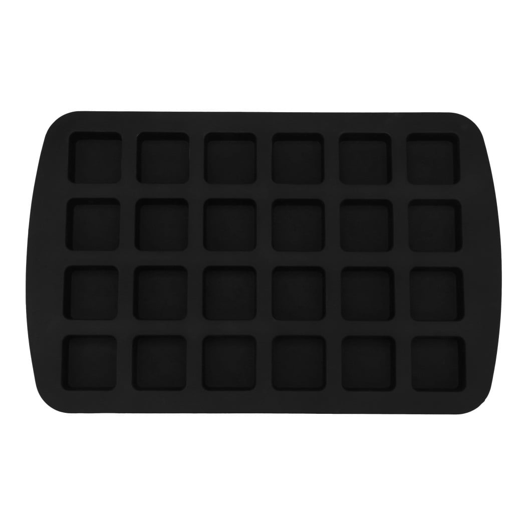 Yuseik Clearance Square 24 Grid Silicone Cake Mold Chocolate Mold Black ...