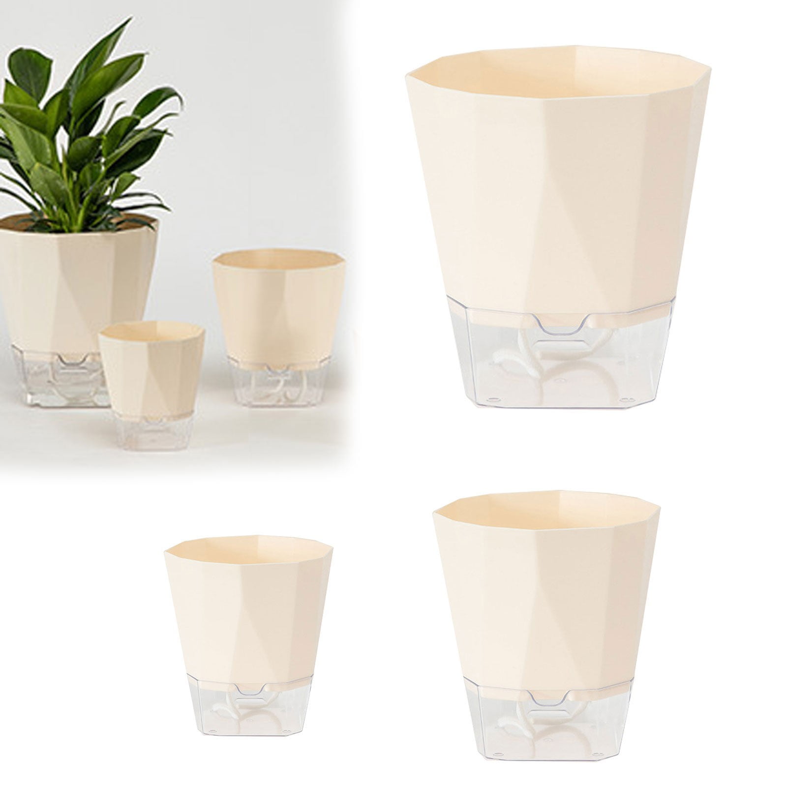 Yuseik Self Watering Planter African Violet Pots Clear Plastic ...