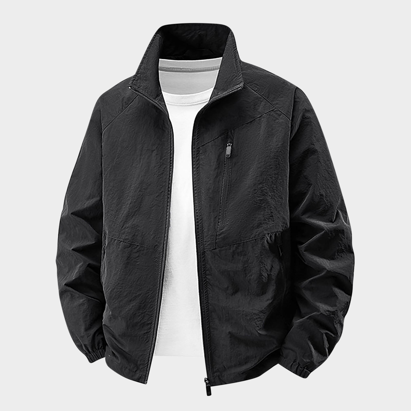 Yusimy Men's Casual Solid Color Lightweight Zip-Up Jacket Multiple ...