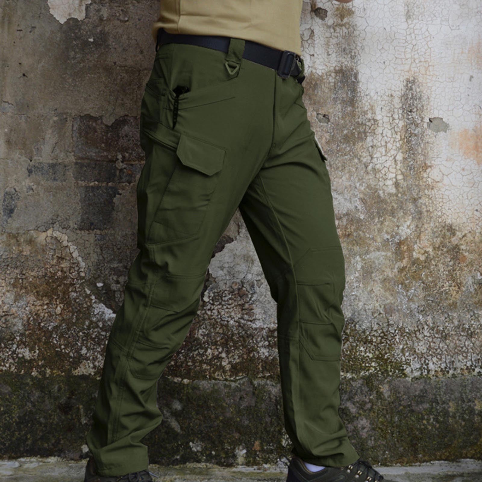 Yusimy Men's Color Block Work Pants Durable Multi-Pocket Long Utility ...