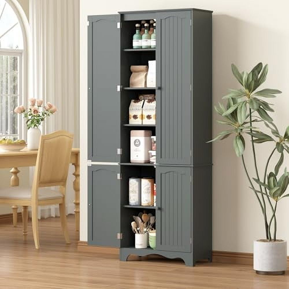 Yusong 72'' Tall Kitchen Pantry Cabinet, Freestanding Storage Cabinet ...