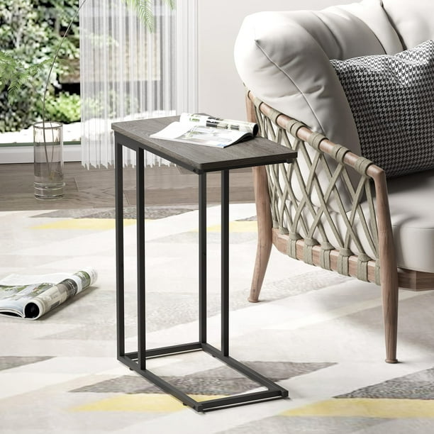 Sofa side table slide under store
