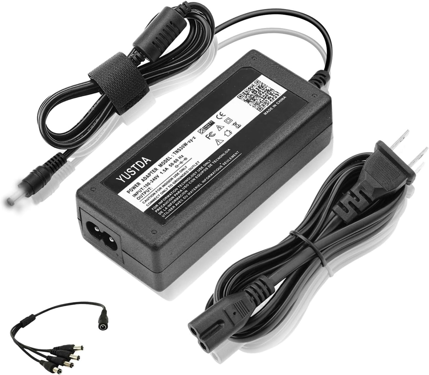 Yustda AC-DC Adapter 4 Way Splitter Cord Connector Compatible with ...