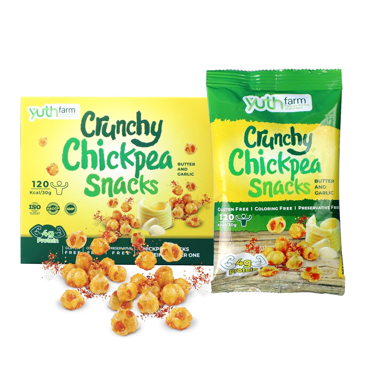 Yuth Farm Crunchy Chickpea Vegan Snacks (10 packs 1.06 Oz) (10.6Oz ...