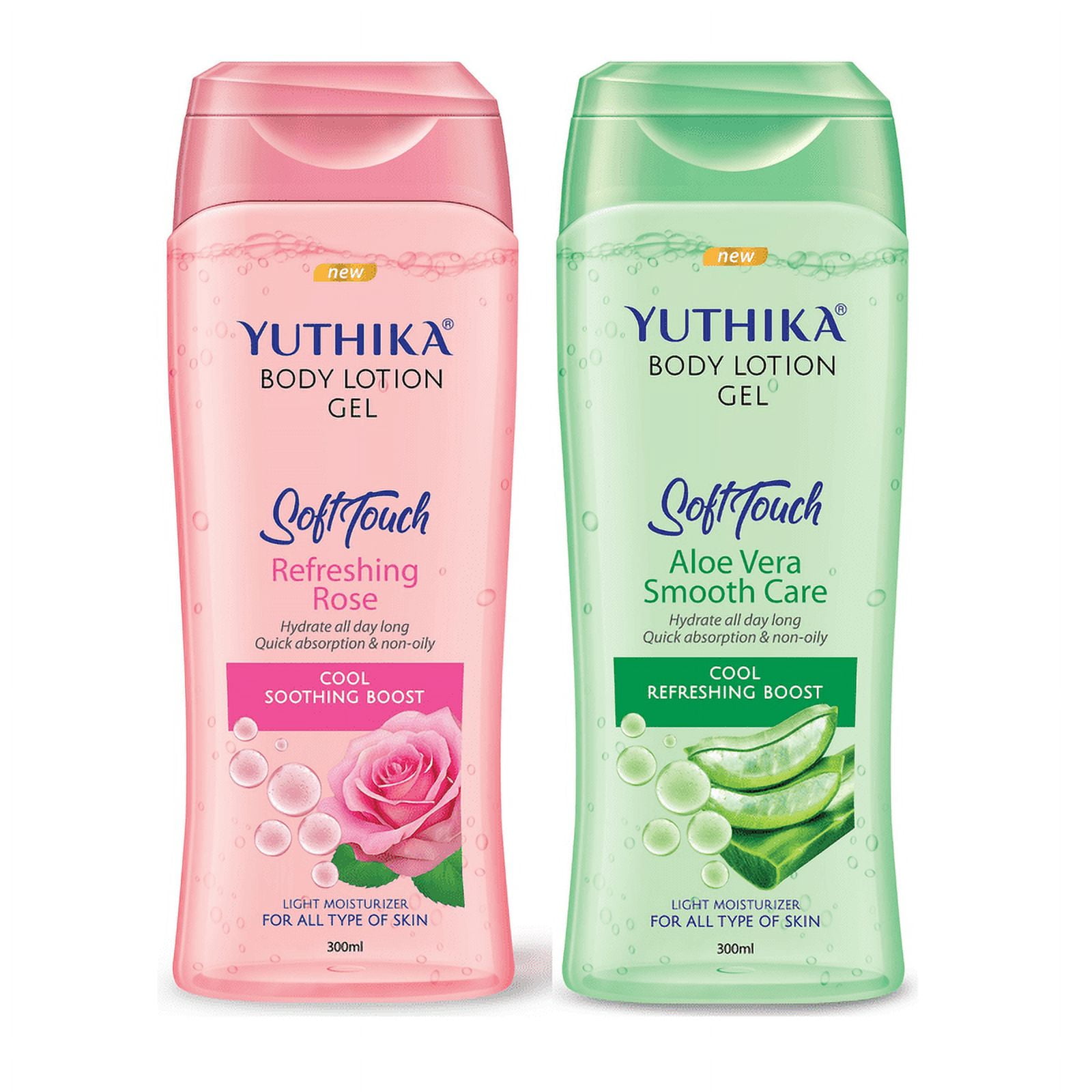 Yuthika Body Lotion Gel Rose + Aloe Vera Smooth Care 10.14 fl oz, Soft ...