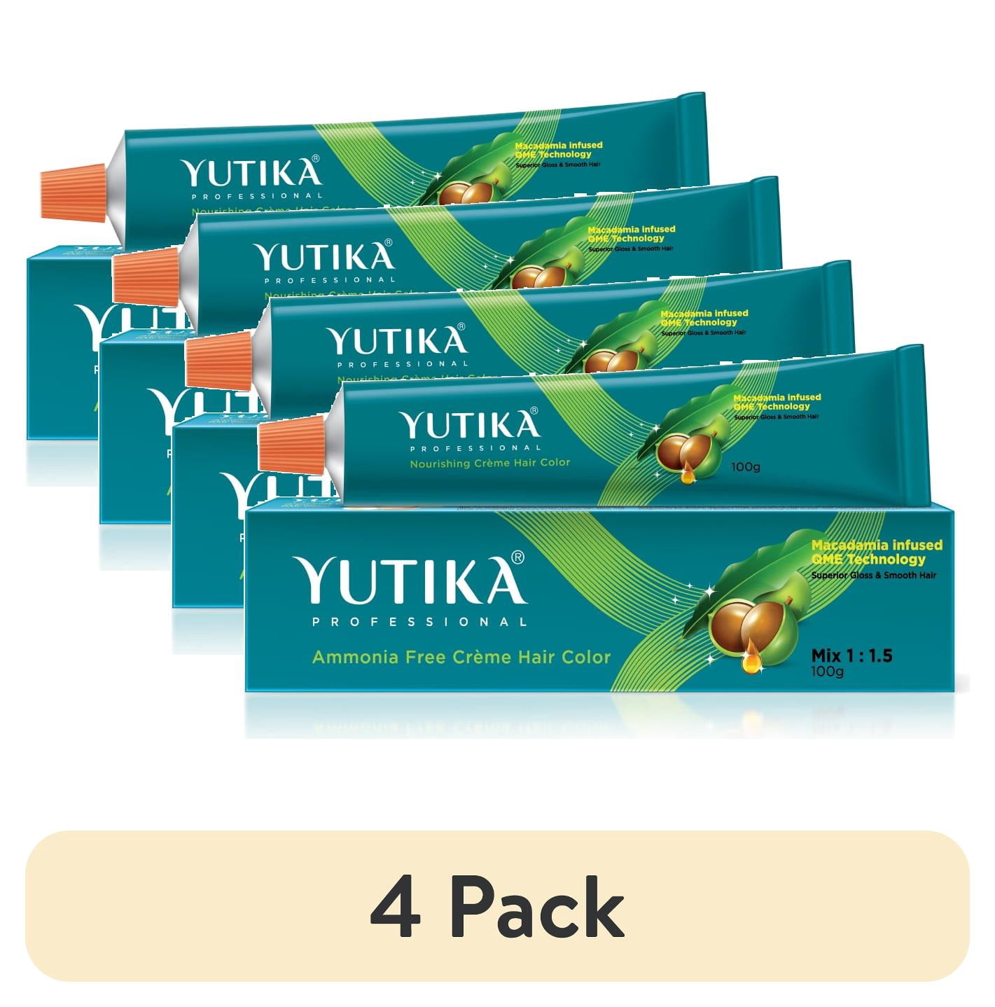 (4 pack) Yuthika Professional Creme Hair Color, Permanent Brown Hair ...