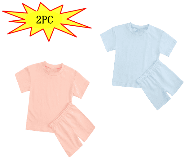 Yutk 2PC Toddler Girl Outfits Summer Girls'Suit Candy Color Short ...
