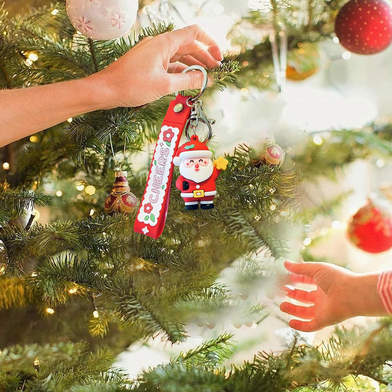 Yutnsbel Christmas Santa Keychain For Christmas Couples Christmas Tree ...