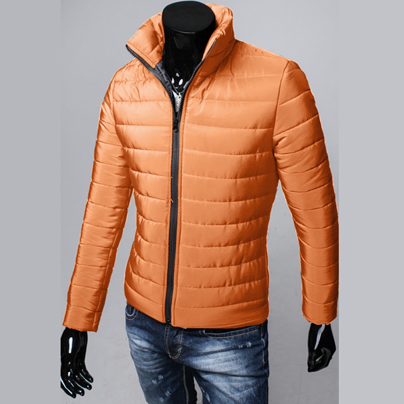 Yutnsbel Men Autumn Winter Cotton Stand Zipper Warm Thick Coat Jacket ...